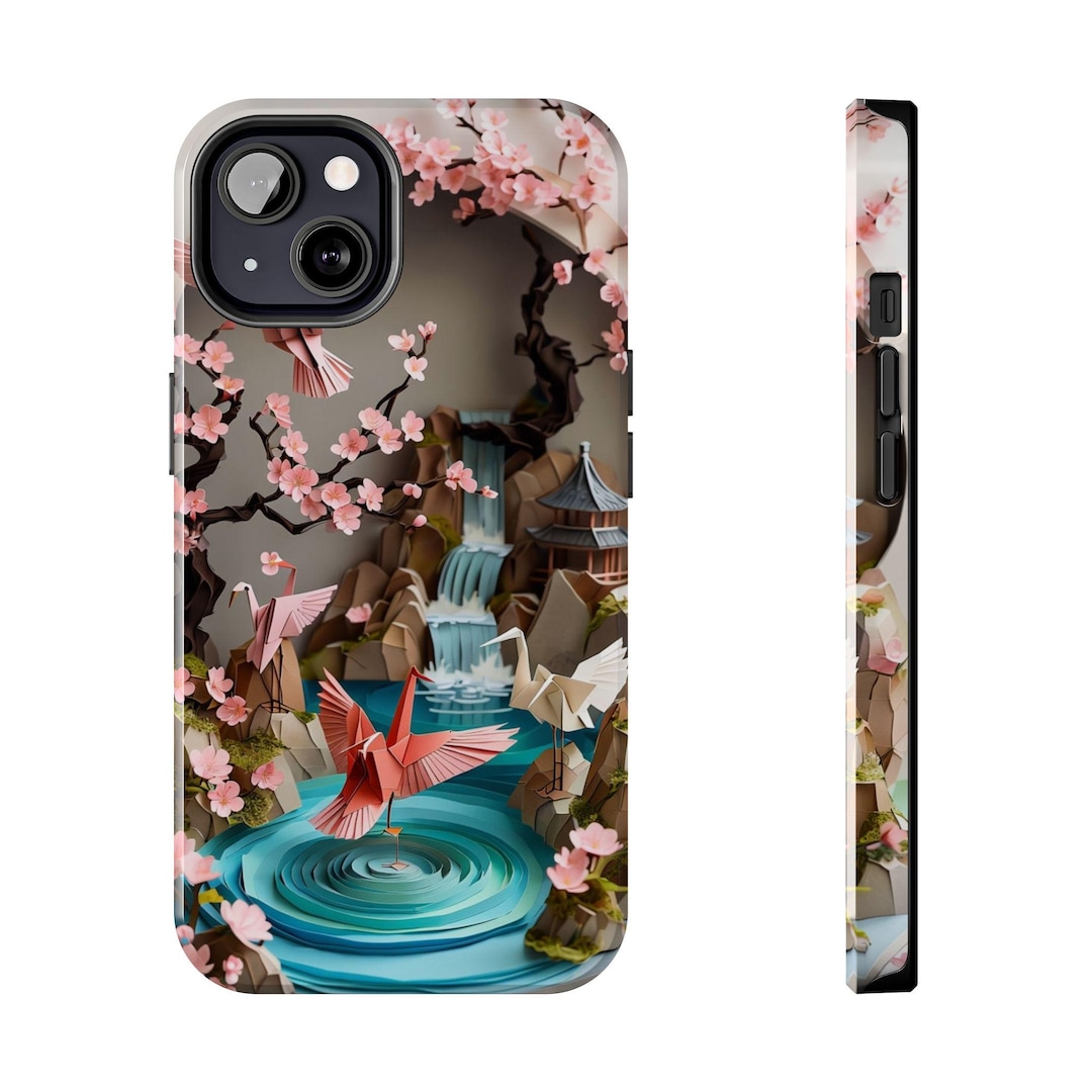 Origami Cranes & Cherry Blossoms Tough Phone Case - Etsy