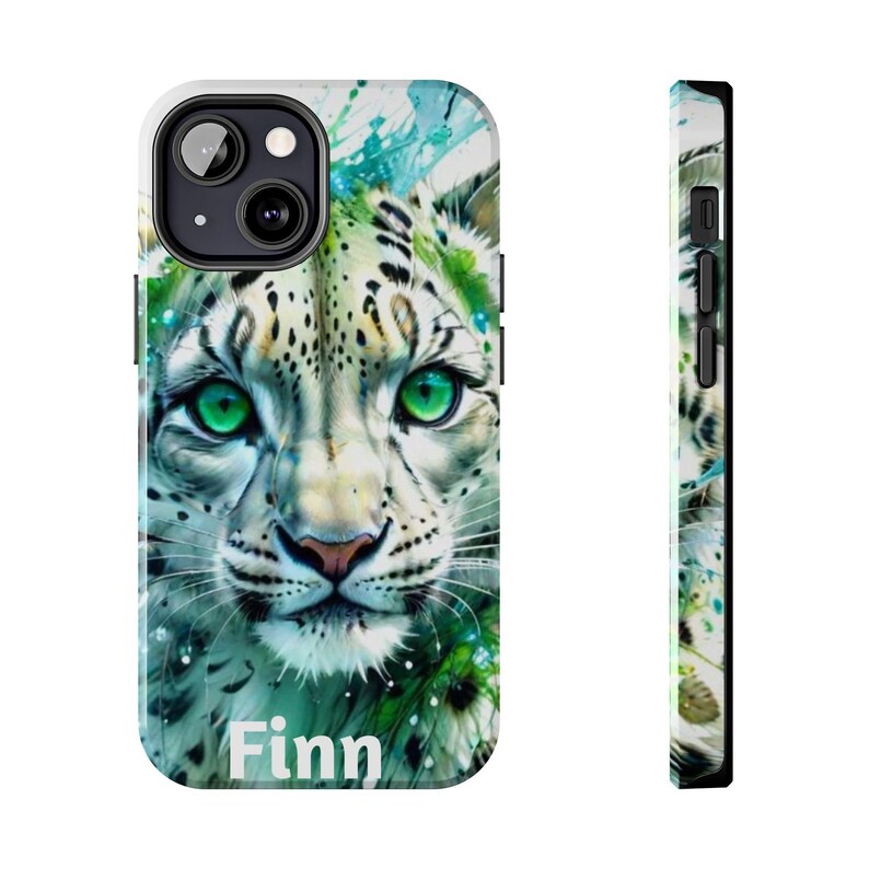 Personalized Watercolor Snow Leopard Phone Case: iPhone & Samsung - Etsy
