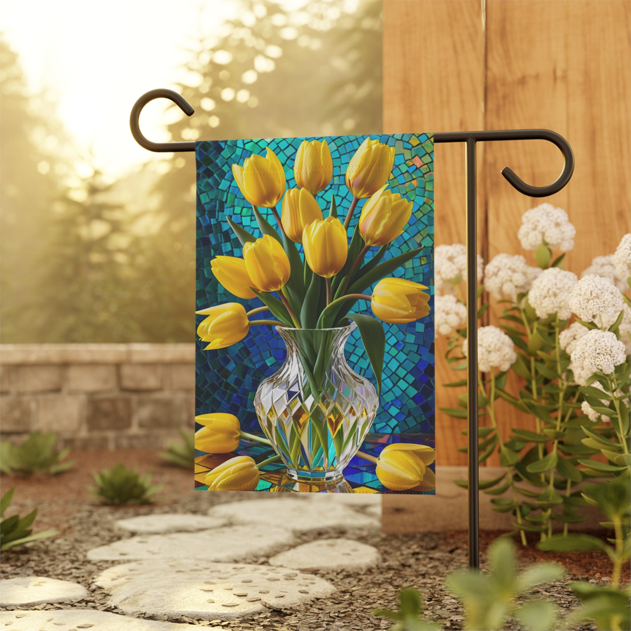 Spring Tulips Flag 12x18, Tulips Flag, Stained Glass Spring Floral Flag ...