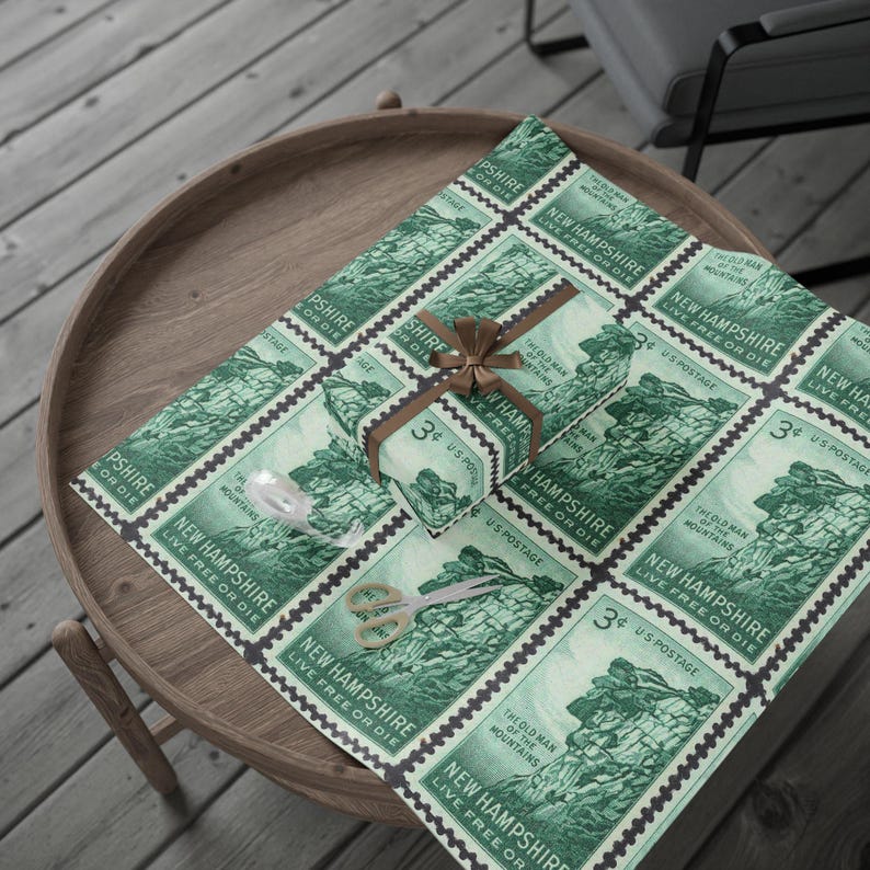 Old Man of the Mountain Wrapping Paper, New Hampshire Gift, Franconia ...