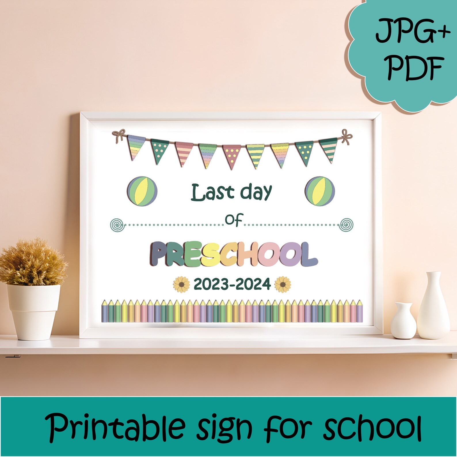 Last Day of School Printable Sign Photo Prop: End of School Year Sign ...