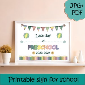 Last Day of School Printable Sign Photo Prop: End of School Year Sign ...