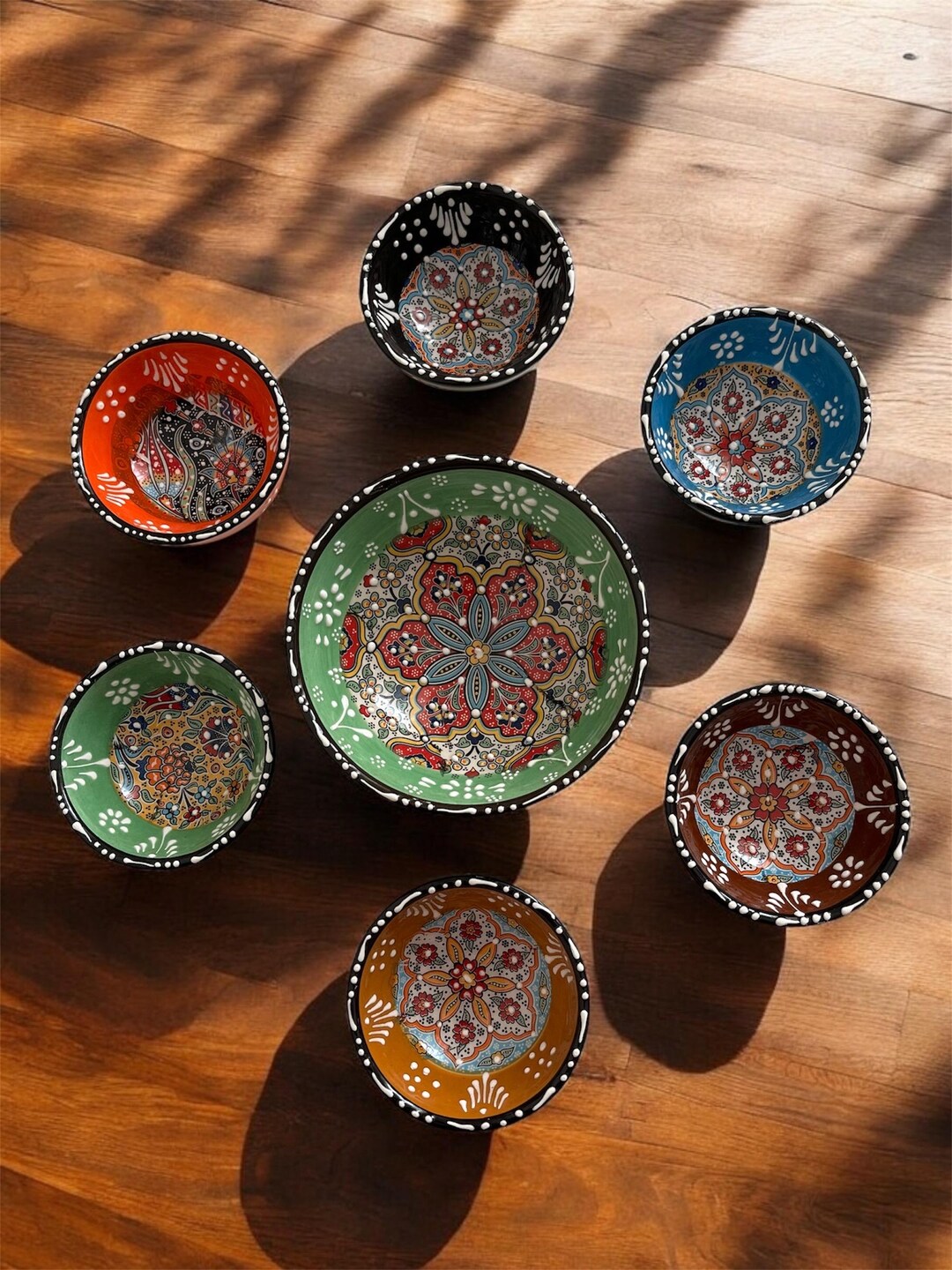 Set of 7 Handmade Seramic Bowls, Bowl for Serving Breakfast and Snacks ...