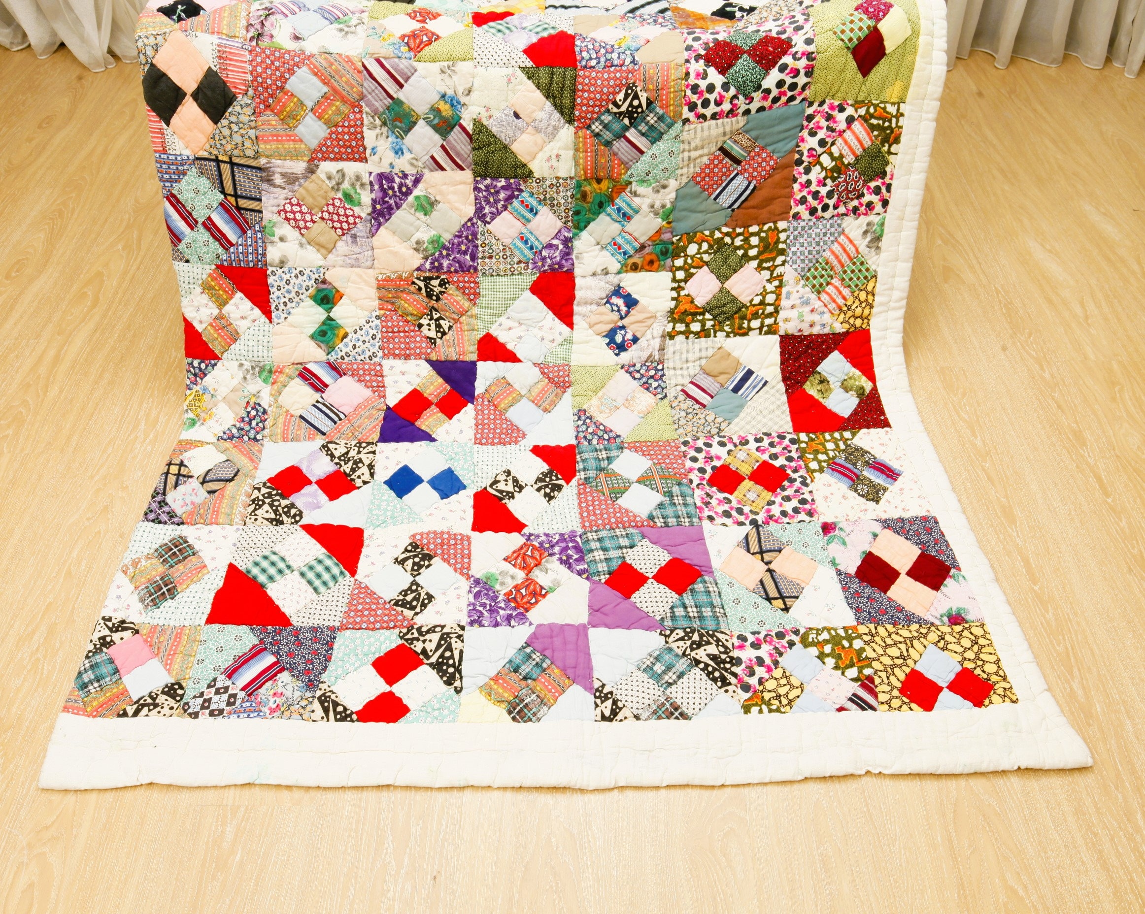 Vintage Patchwork Quilt Handmade Vintage Quilt Authentic Vintage Quilt Old Quilt Traditional ...