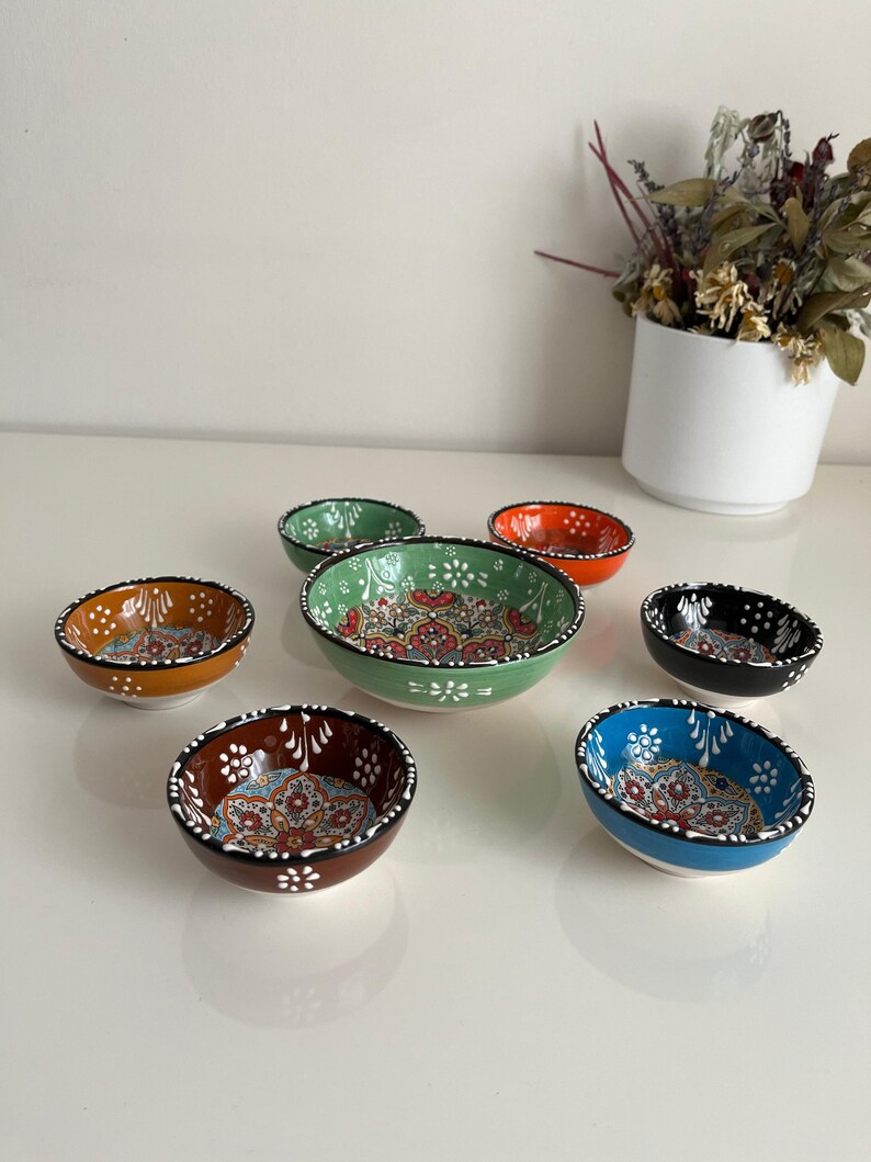 Set of 7 Handmade Seramic Bowls, Bowl for Serving Breakfast and Snacks ...