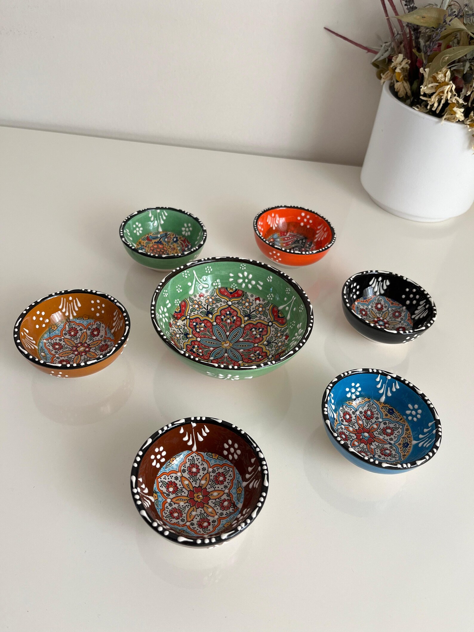 Set of 7 Handmade Seramic Bowls, Bowl for Serving Breakfast and Snacks ...
