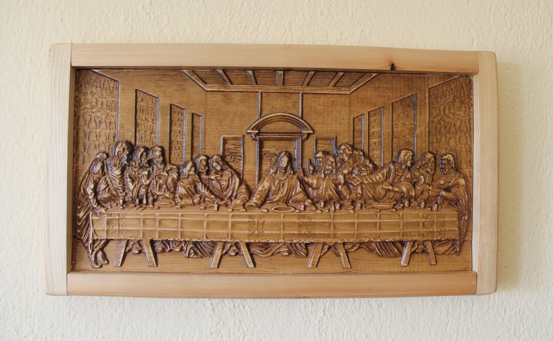 Last Supper Last Dinner Jesus Wood Wall Art Christian Jesus Wall Decor ...