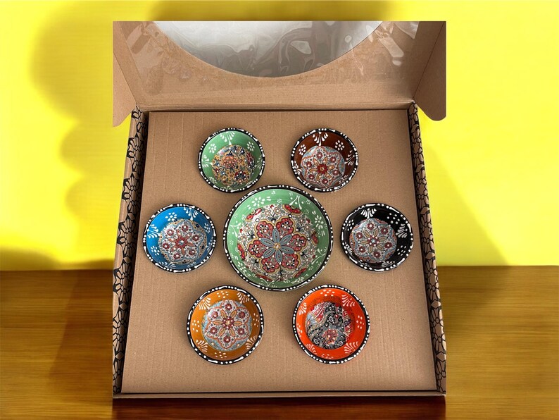 Set of 7 Handmade Seramic Bowls, Bowl for Serving Breakfast and Snacks ...