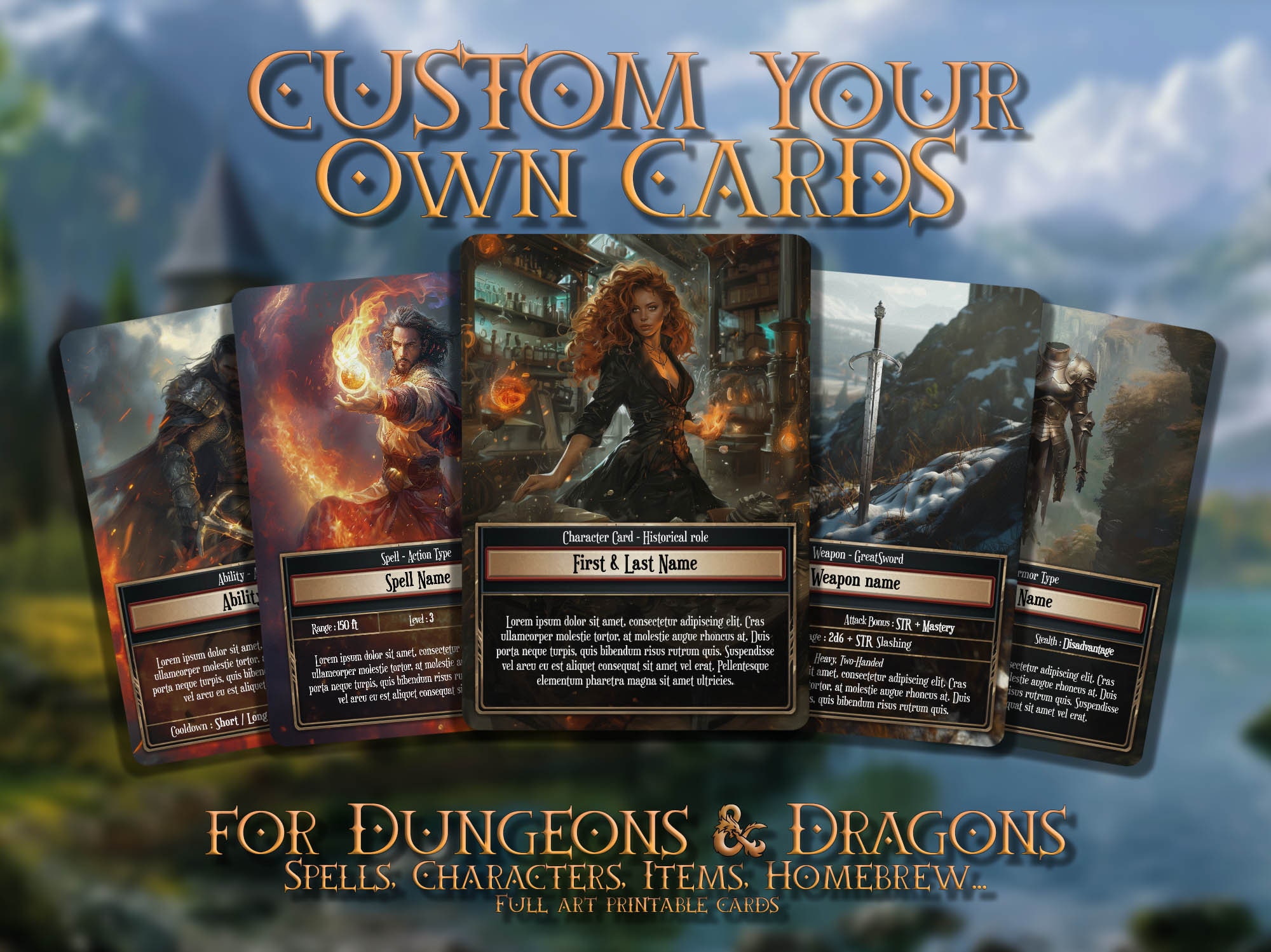 Custom Your Own Card for Dnd One Custom Card Roleplay Game Full Art - Etsy