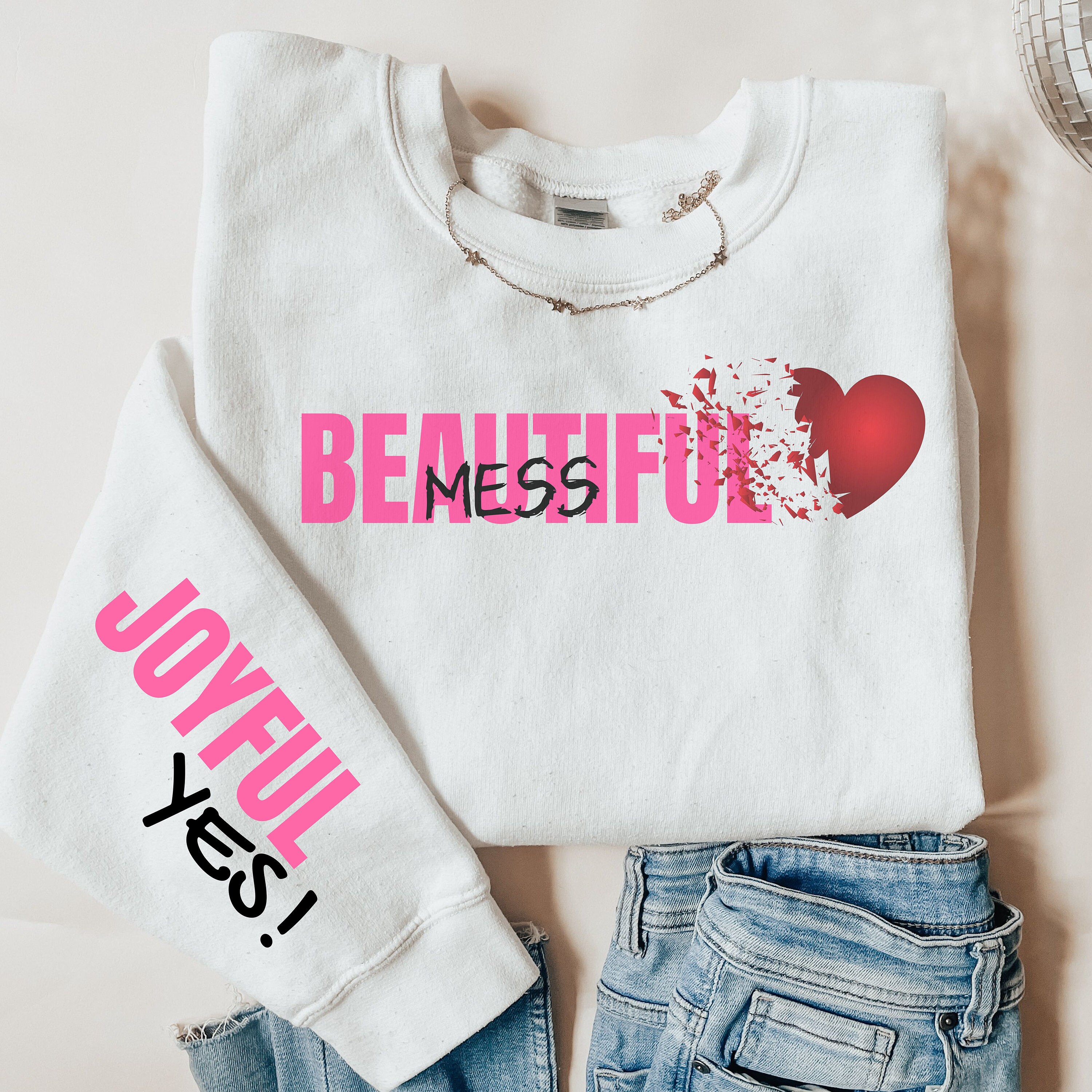 Beautiful Mess Svg Png, Inspirational Sleeve SVG, Love Yourself SVG ...