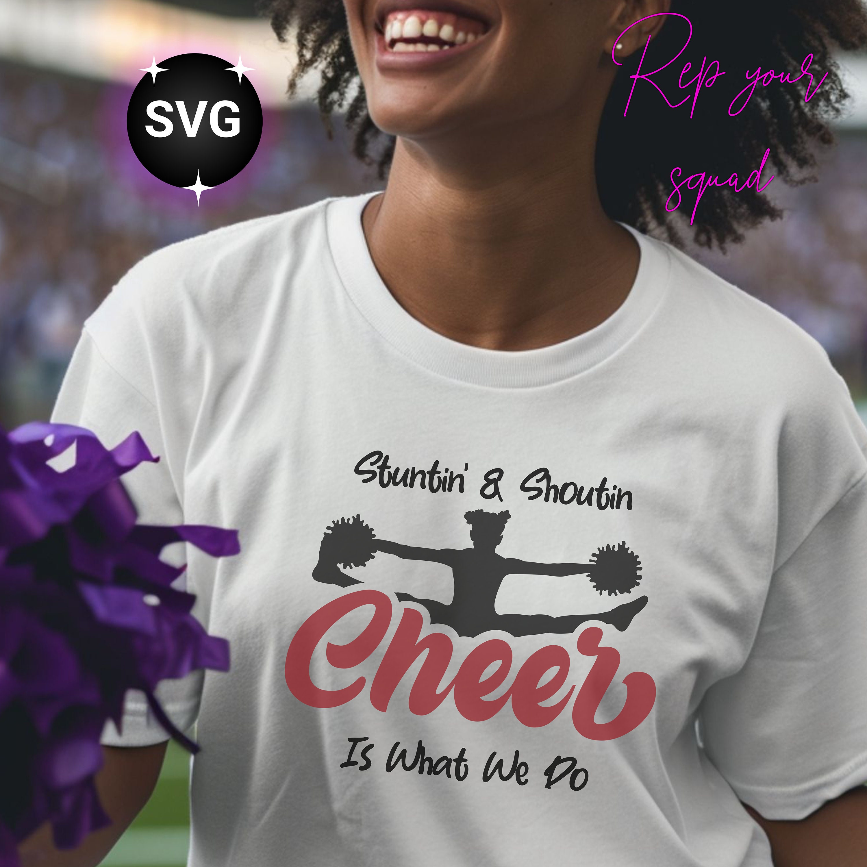 Stuntin and Shoutin Svg, Cheer Competition Svg, Cheer Dad Svg, Cheer ...