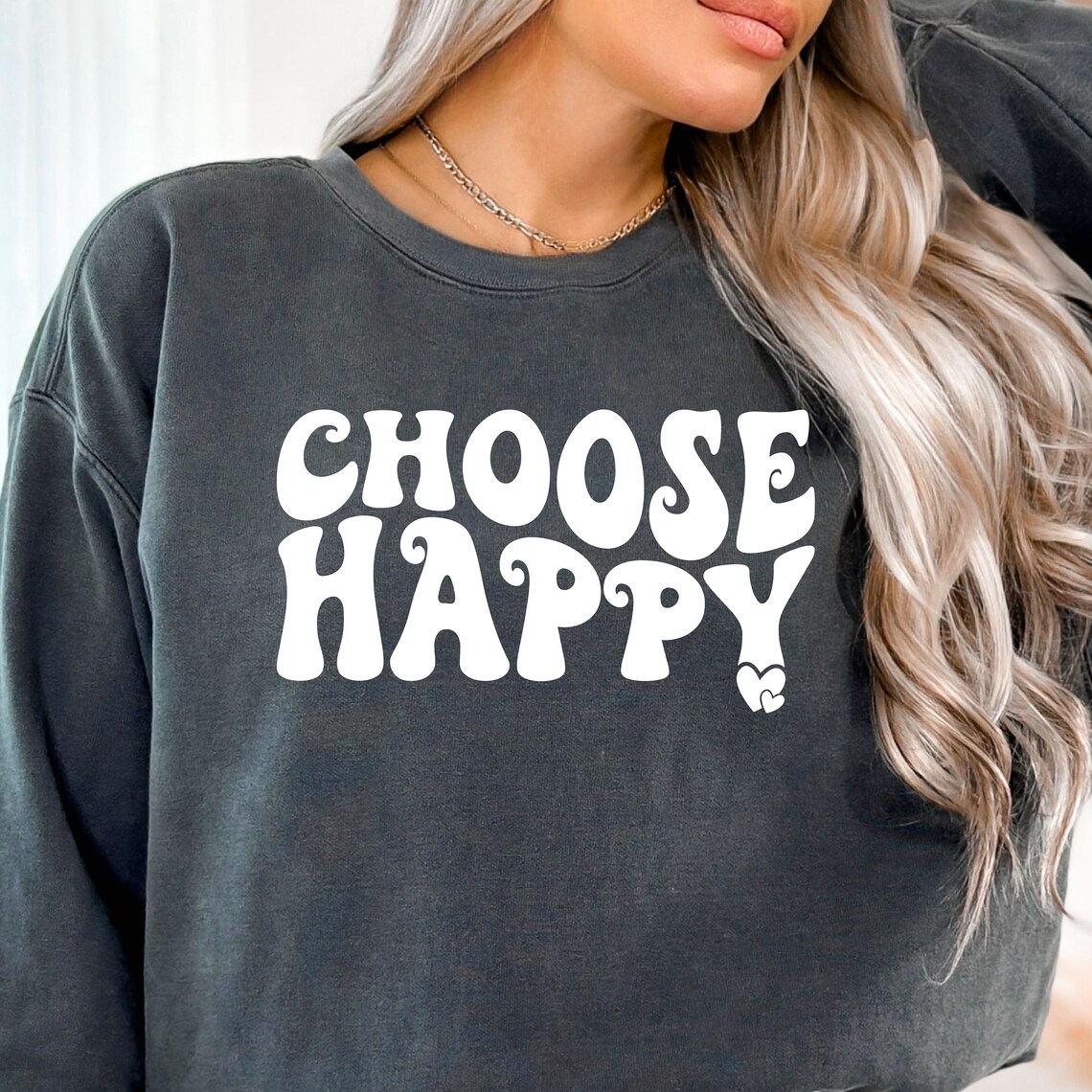 Choose Happy SVG PNG, Heart Svg, Inspirational Svg, Positive Quote Svg ...