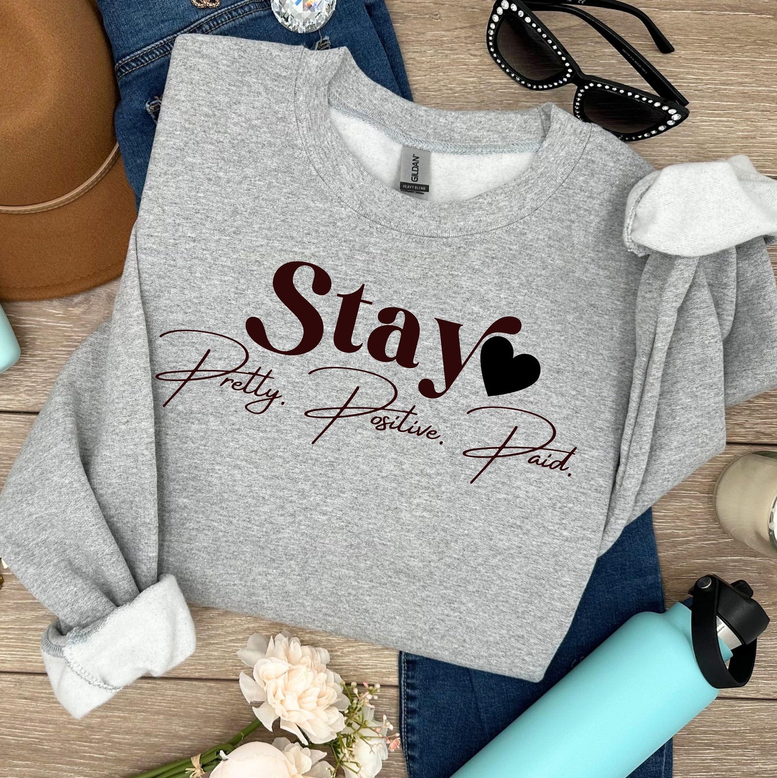 Stay Pretty Positive Paid SVG: Empowerment Quote, Inspirational Quote ...
