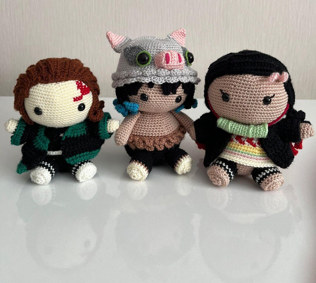 Macrame Handmade Anime Amigurumi, Slayer Squad Handmade Anime Crochet ...