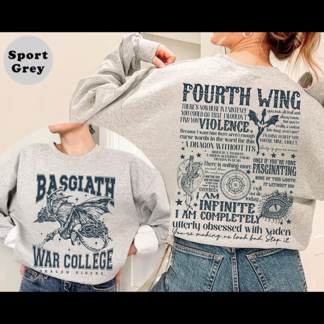 Fourth Wing Merch Basgiath War College Sweatshirt Fourth Wing Shirt ...