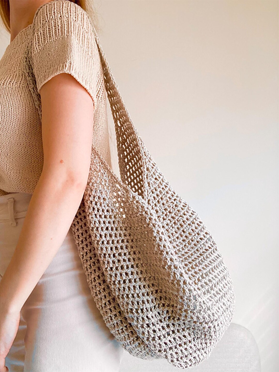 Market Bag Crochet Pattern, Beach Bag How To, Beach Crochet Bag, Tote ...