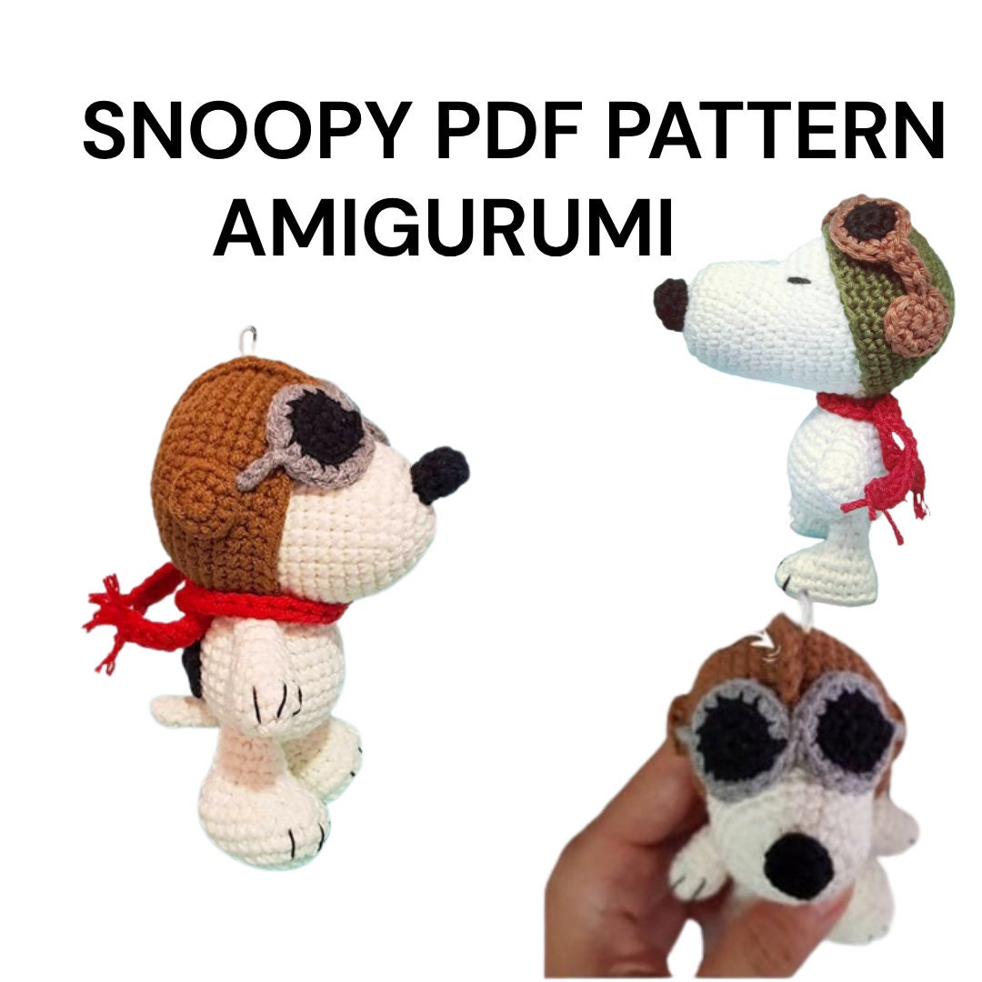 Snoopy Crochet Plushie Pattern, Amigurumi Snoopy Pattern, Crochet Doll ...
