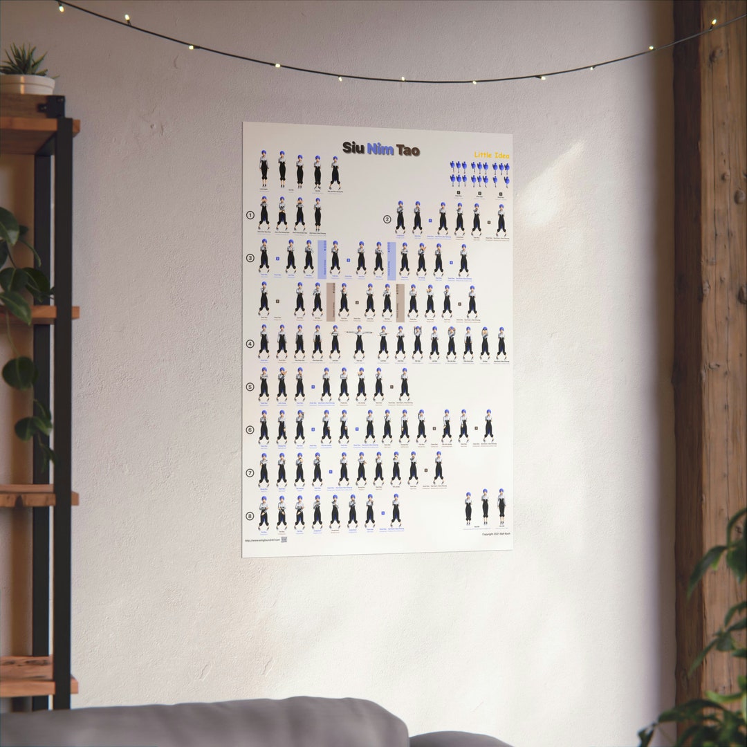 Siu Nim Tao Wing Tsun Poster – Step-by-step With Anime Girl Art - Etsy