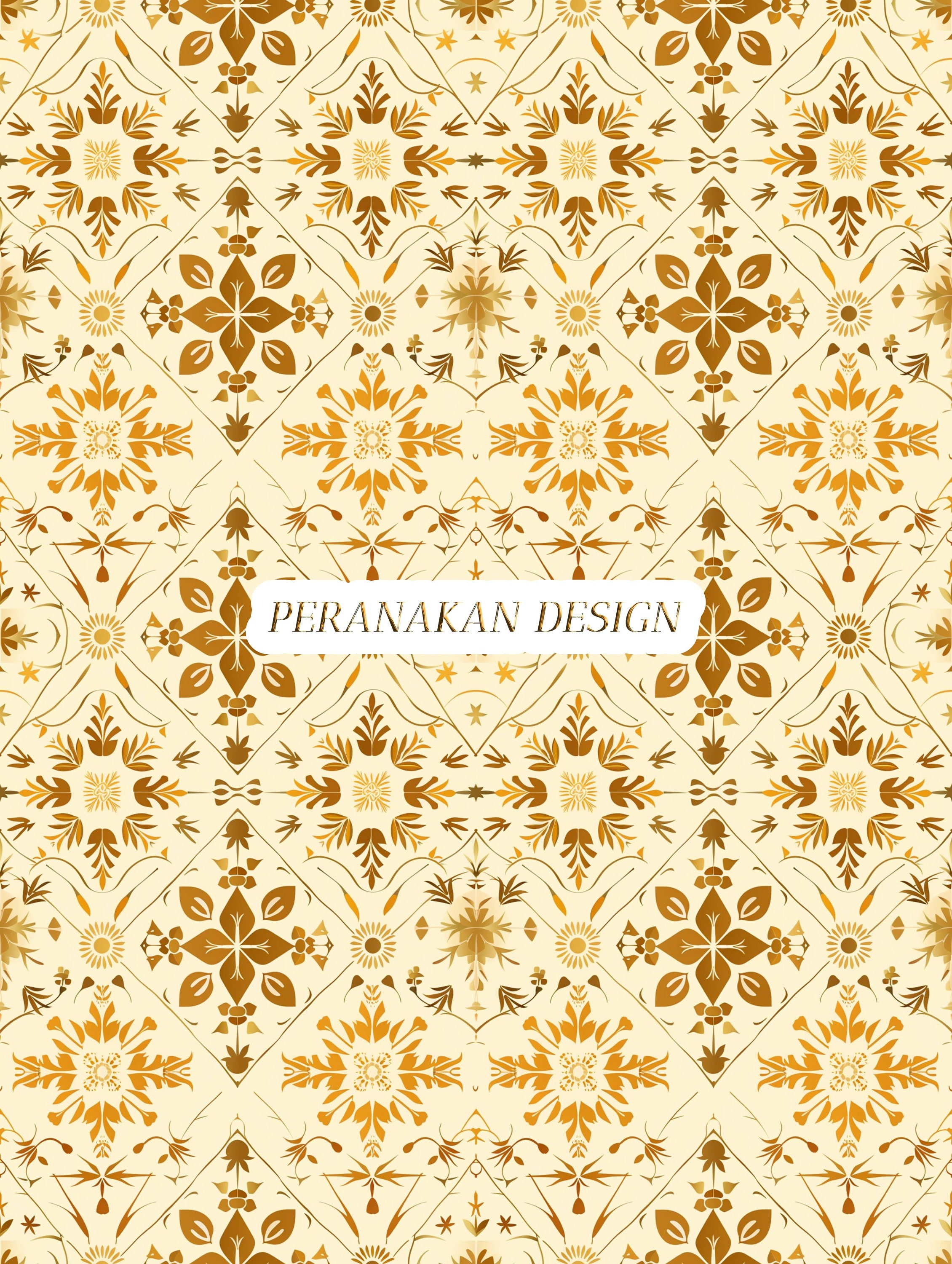 Gold Peranakan Peranakan Design Nyonya Tiles Traditional Peranakan ...