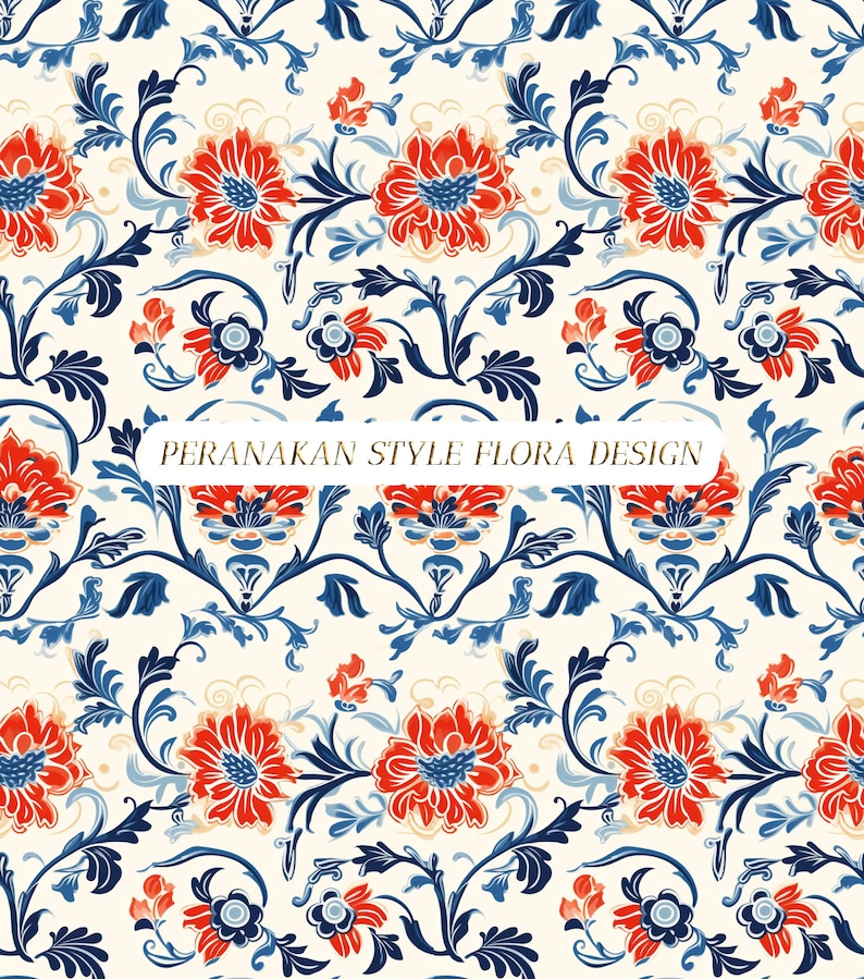 Peranakan Flowers Peranakan Design Nyonya Floral - Etsy