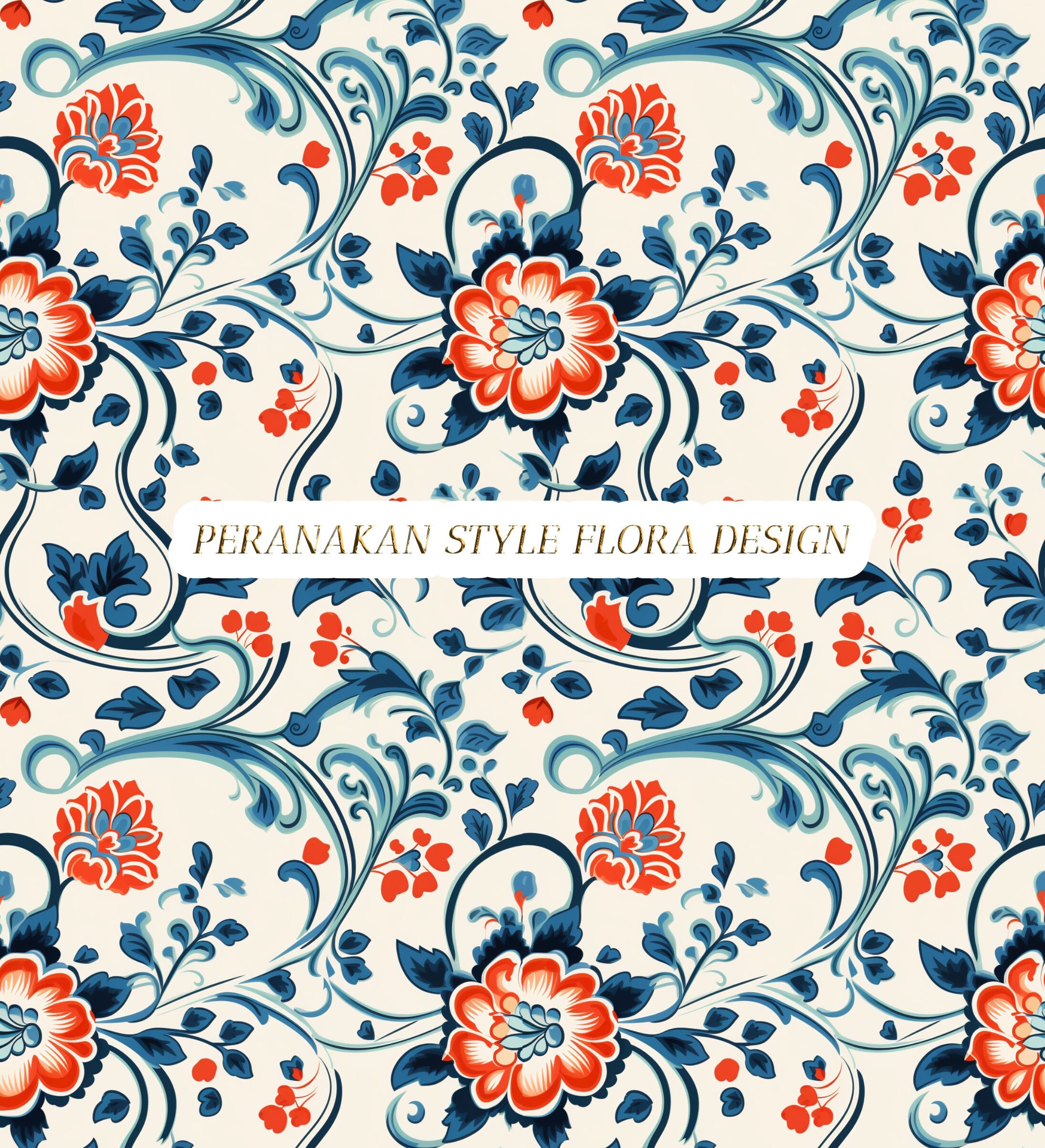 Peranakan Flowers Peranakan Design Nyonya Floral - Etsy
