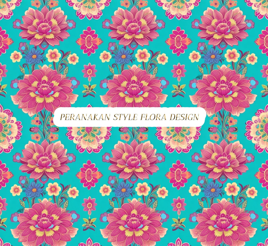 Peranakan Flowers Peranakan Design Nyonya Floral - Etsy