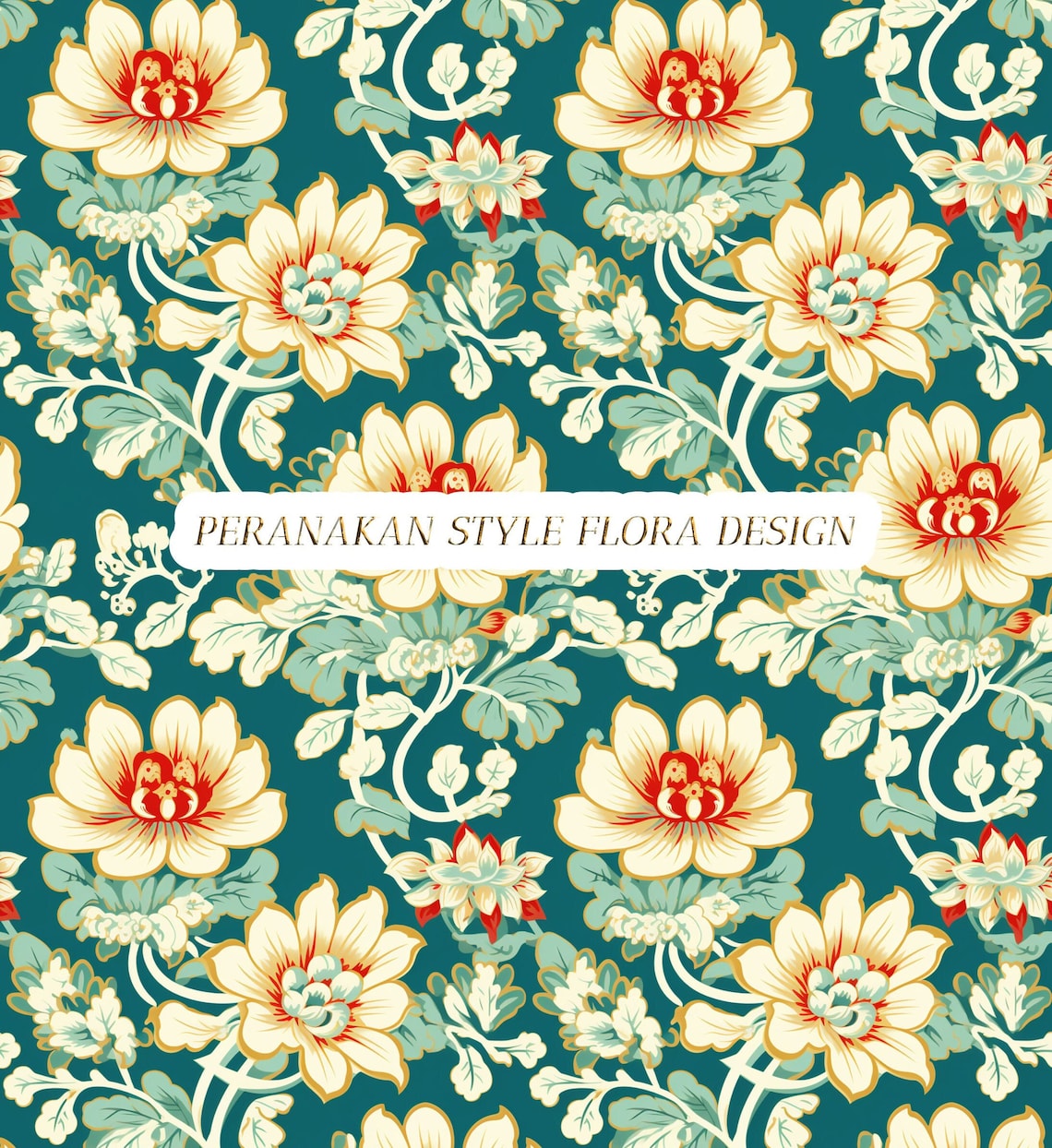 Peranakan Flowers Peranakan Design Nyonya Floral - Etsy