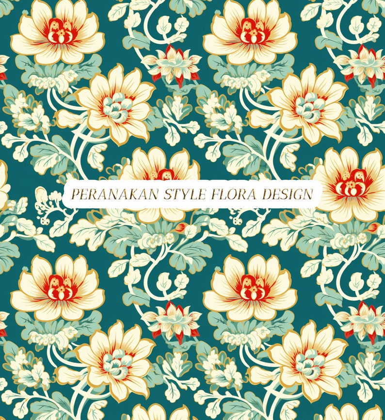 Peranakan Flowers Peranakan Design Nyonya Floral - Etsy