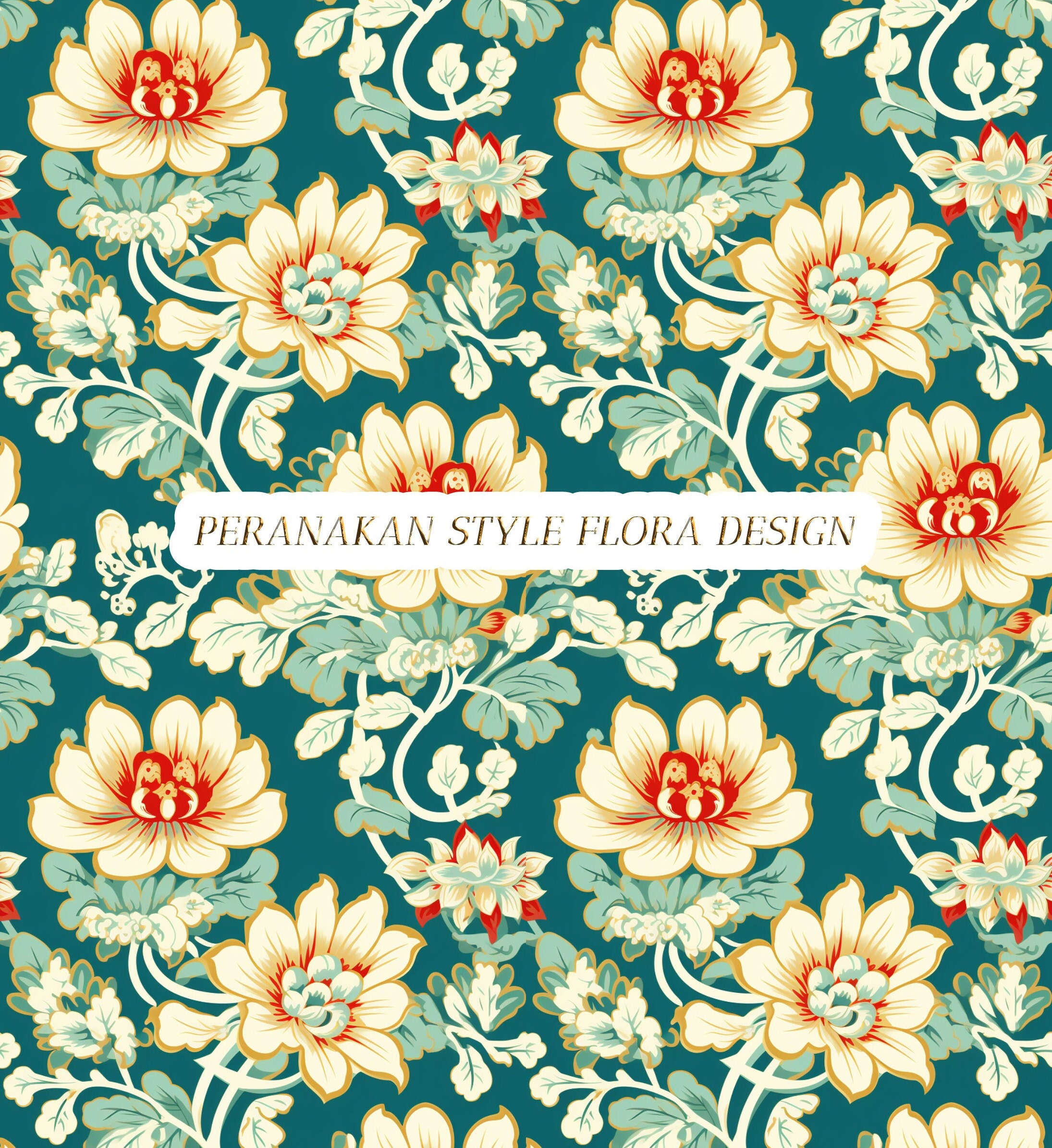 Peranakan Flowers Peranakan Design Nyonya Floral - Etsy