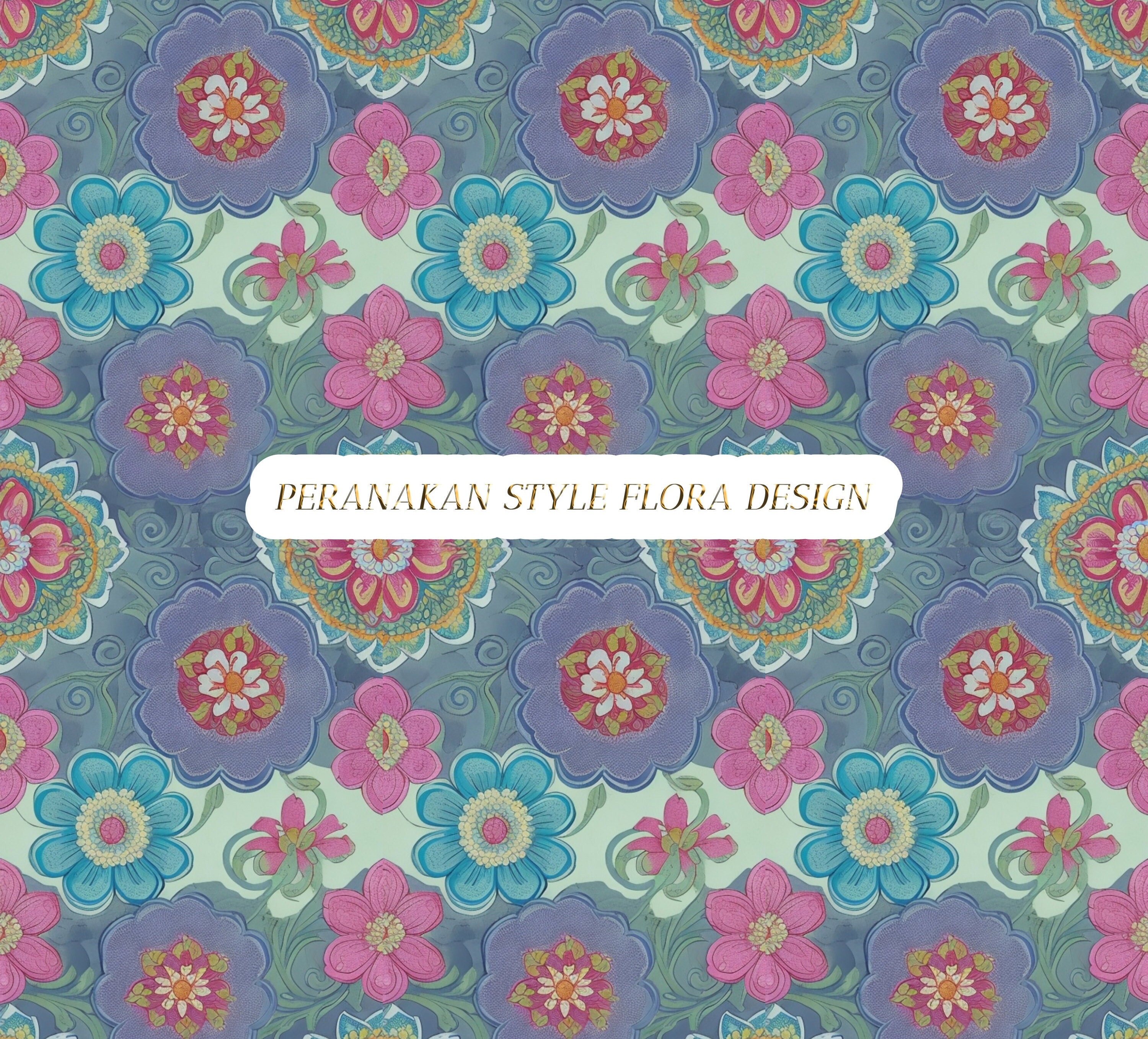 Peranakan Flowers Peranakan Design Nyonya Floral - Etsy