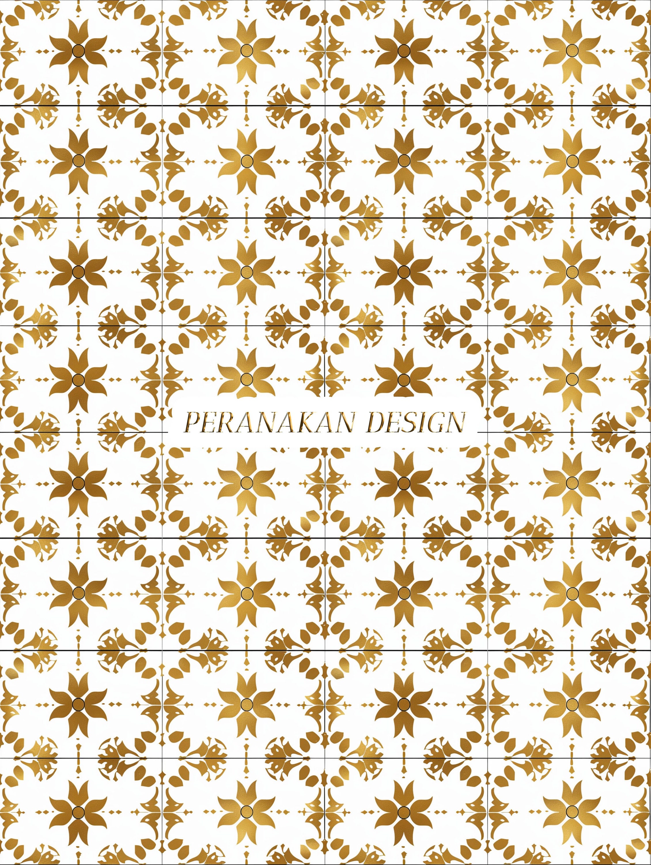 Gold Peranakan Peranakan Design Nyonya Tiles Traditional Peranakan ...