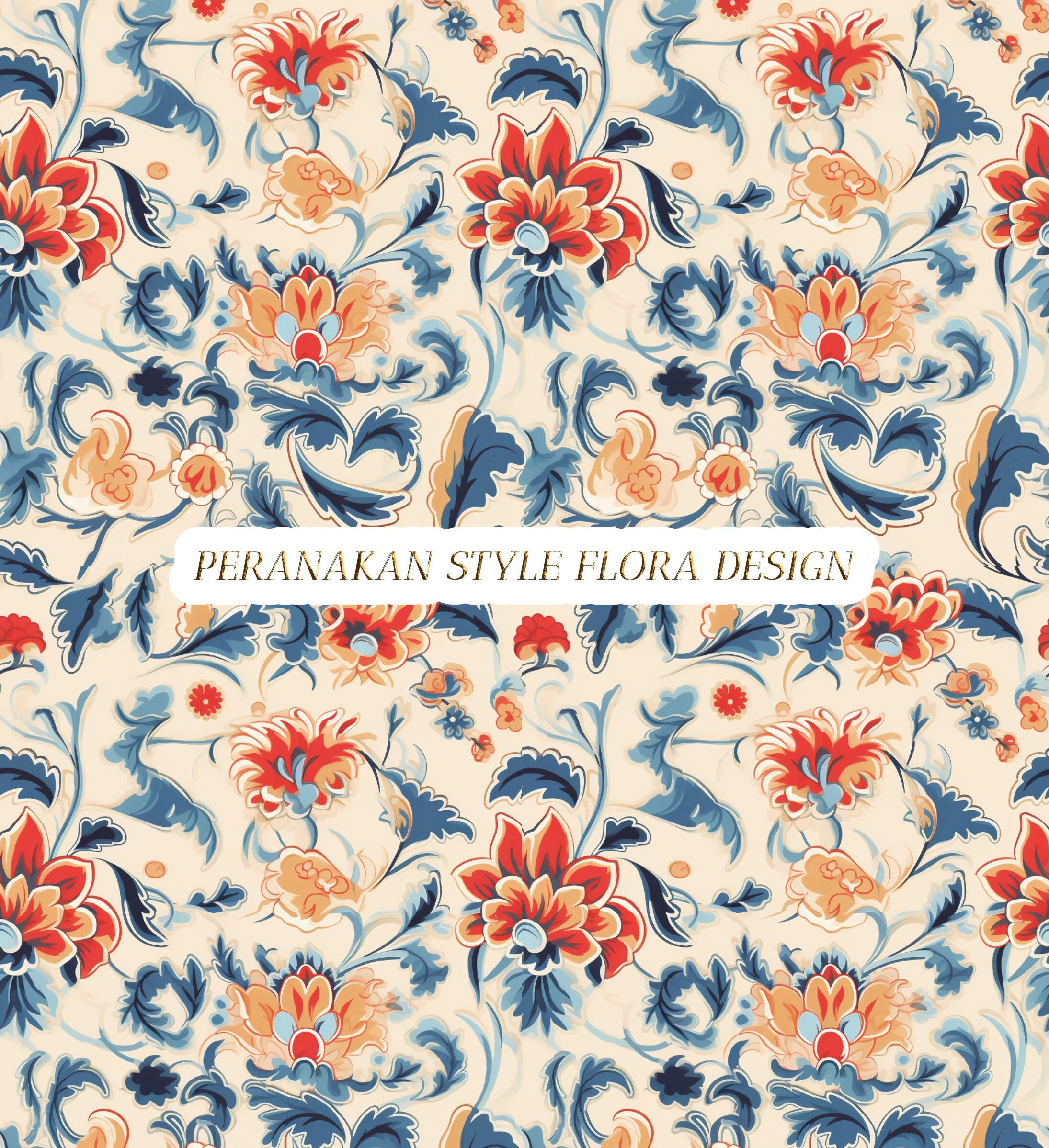 Peranakan Flowers Peranakan Design Nyonya Floral - Etsy