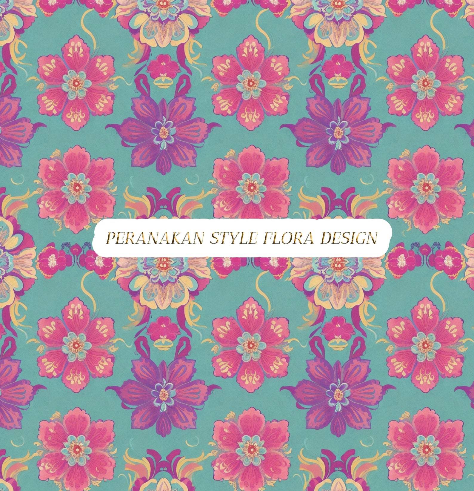 Peranakan Flowers Peranakan Design Nyonya Floral - Etsy