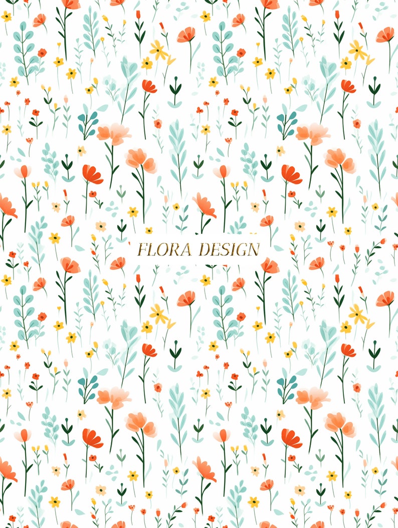 Floral Digital Paper | Flower Patterns | Botanical Design | Floral ...