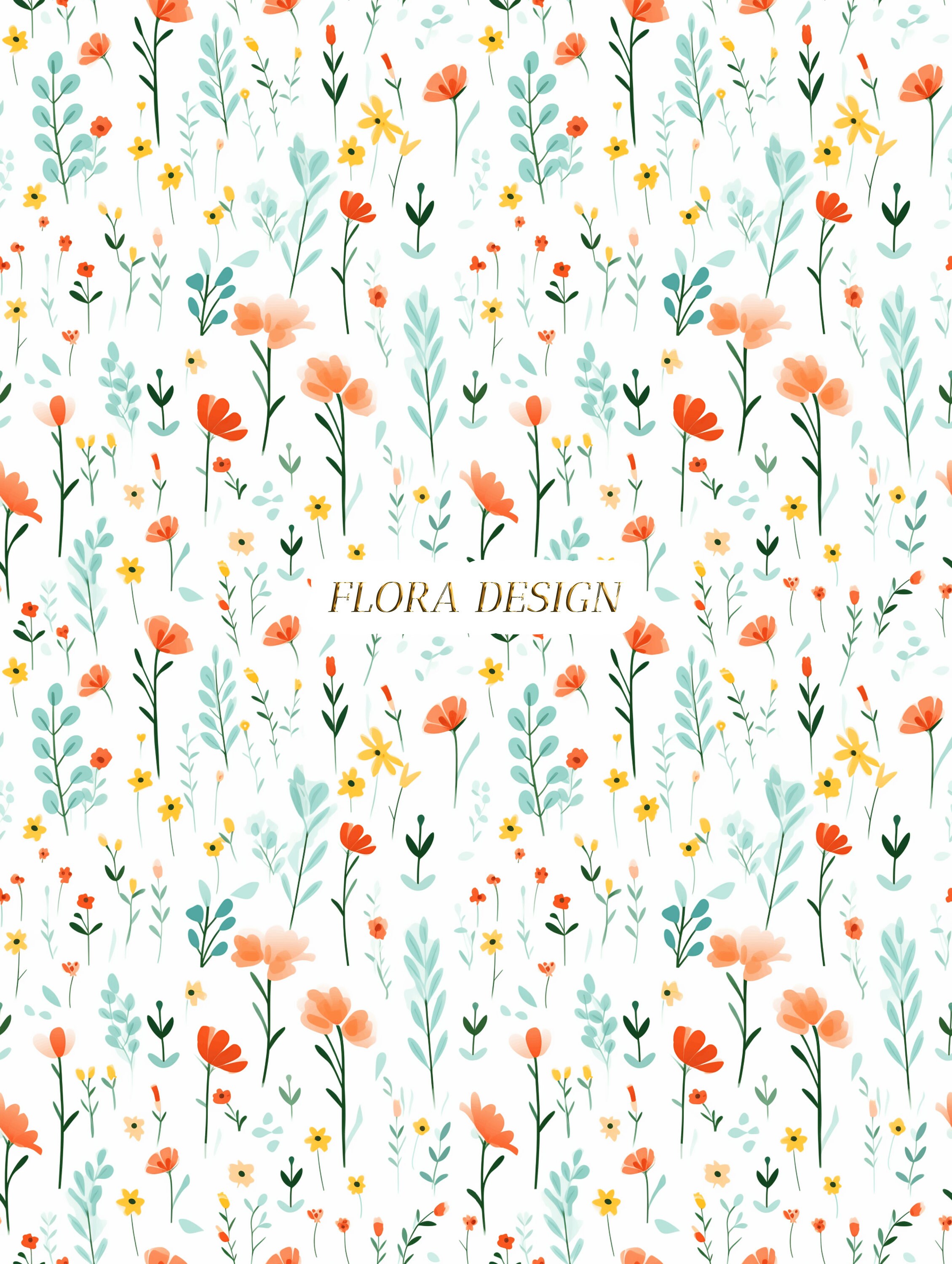 Floral Digital Paper Flower Patterns Botanical Design Floral Textures ...