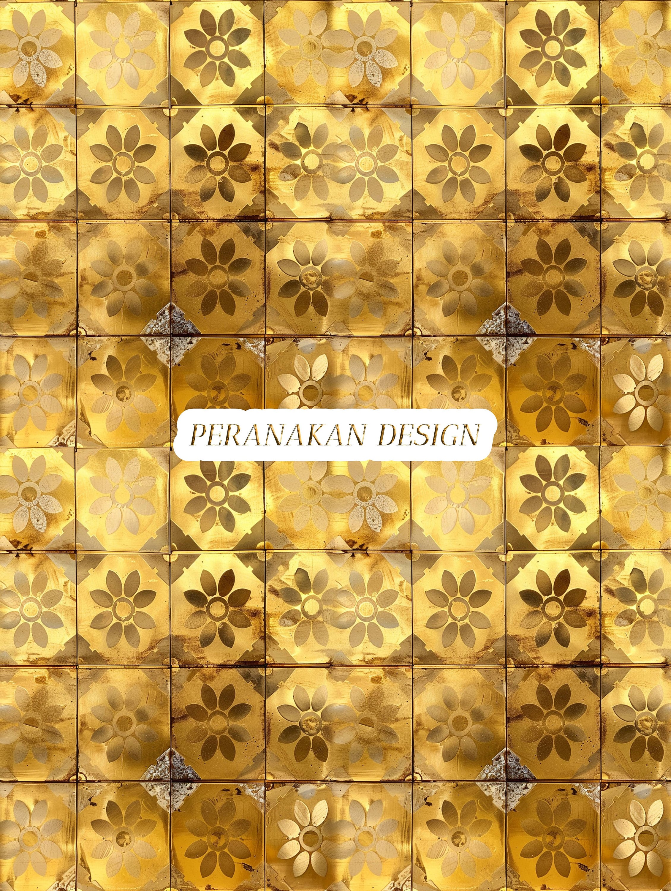 Gold Peranakan Peranakan Design Nyonya Tiles Traditional Peranakan ...