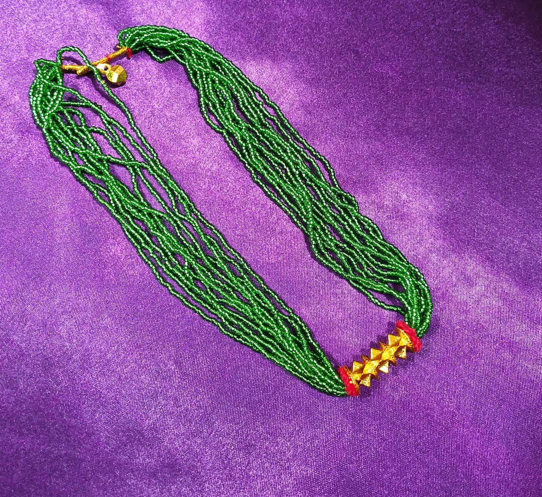 Nepali Green Kanchi Tilhari Neklace for Women Antique Ethnic Indian ...