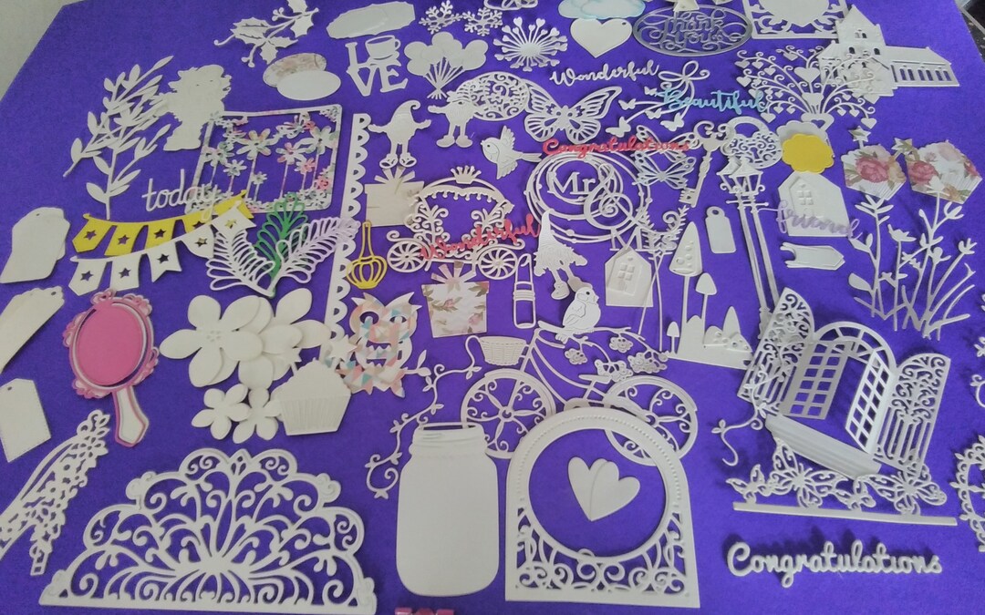 Craft Card Die Cuts Mix of 100 Die Cuts, Card Making, Scrapbook ...