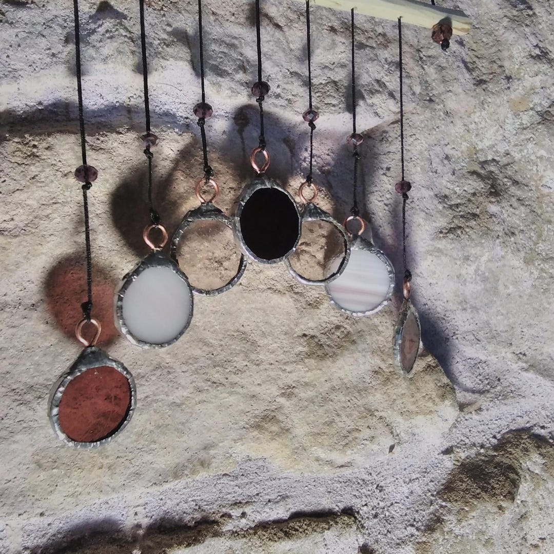 Stained Glass Sun Light Catcher, Shades of Purples, Window, Wall Mobile ...