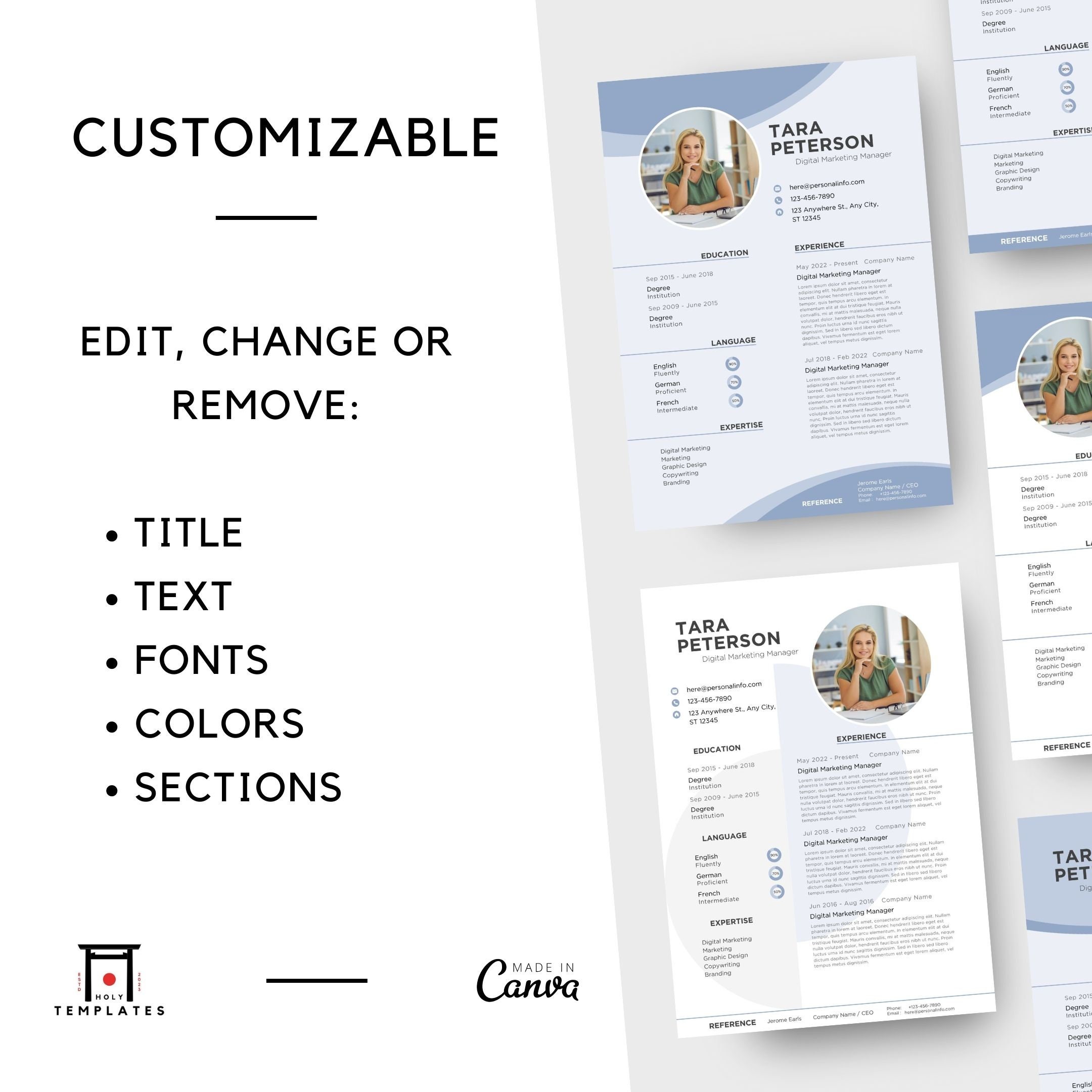 CV Template for Canva Spheres Bundle - Etsy