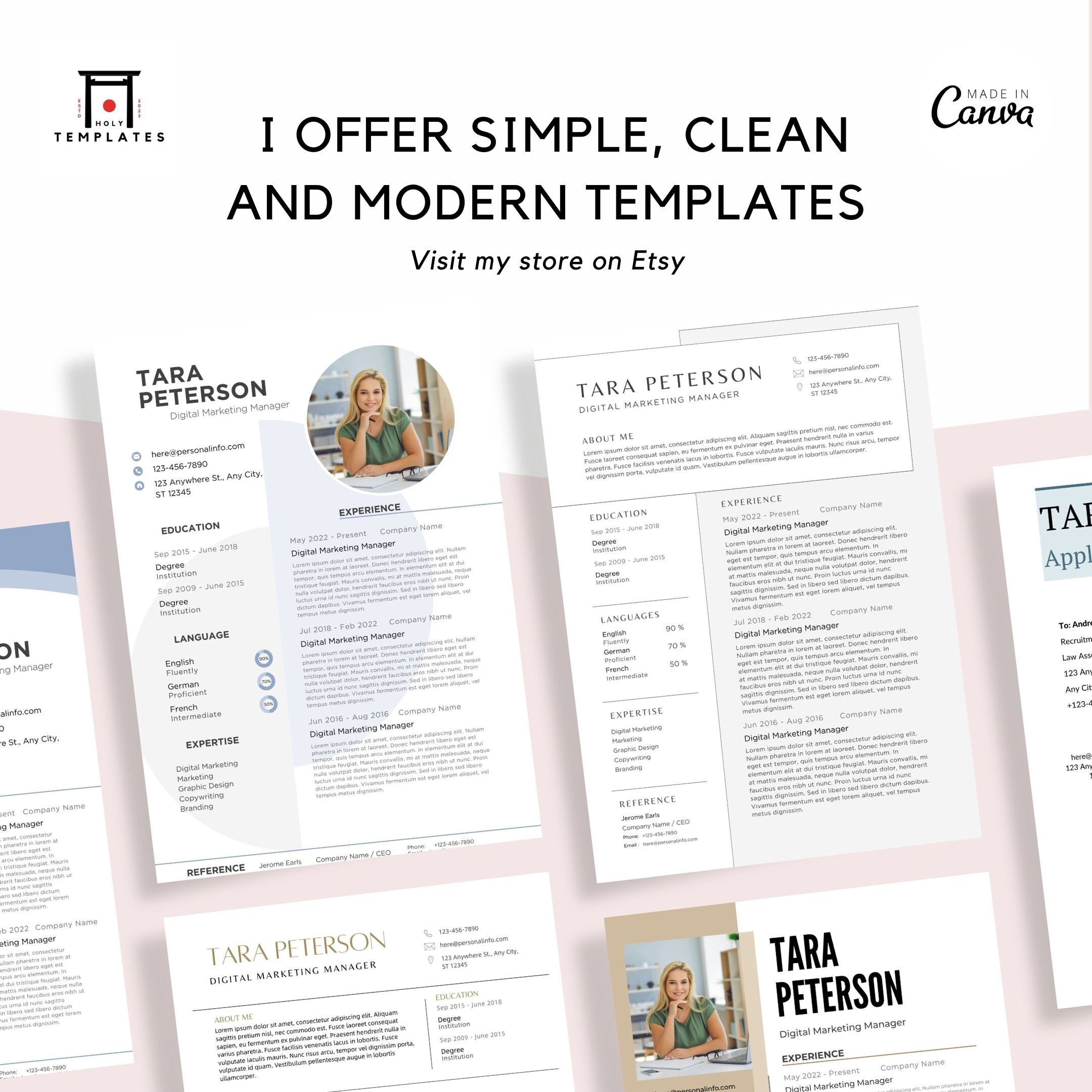 CV Template for Canva Spheres Bundle - Etsy