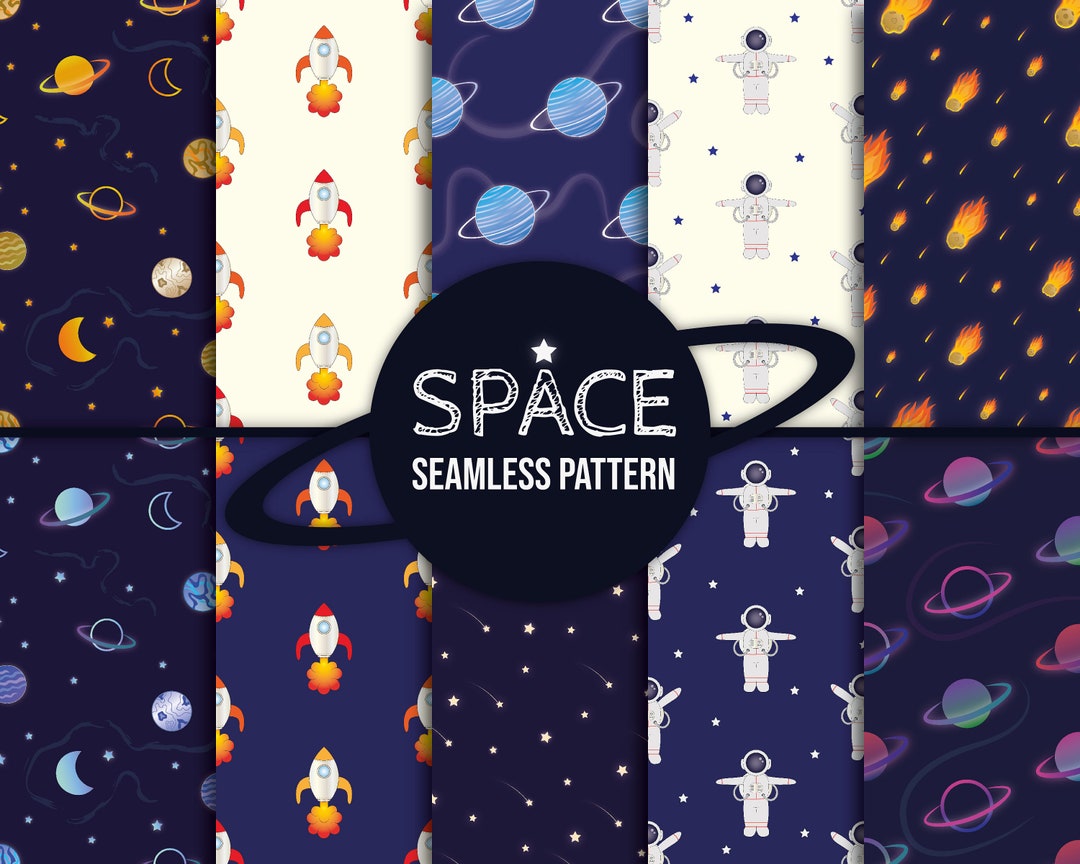 Space Digital Papers / Seamless Pattern / Galaxy Scrapbook Paper ...