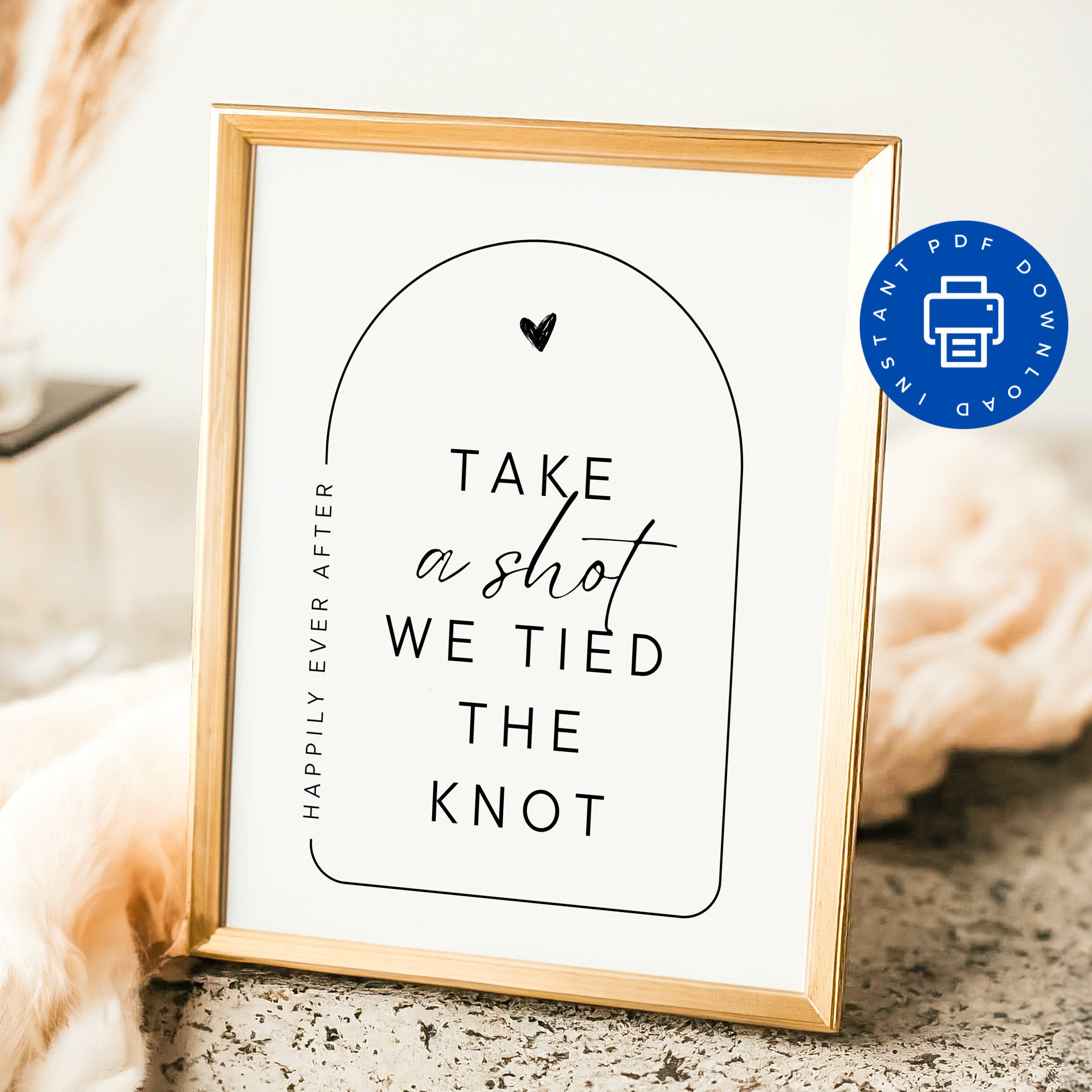 Take A Shot Sign, Modern Bar PDF, Minimalist Wedding Drink Poster ...