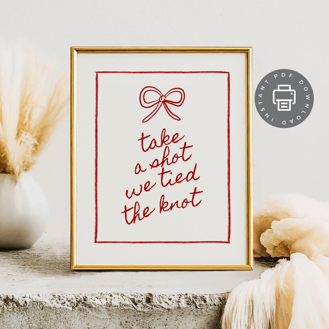 Take A Shot Sign, Modern Bar PDF, Minimalist Wedding Drink Poster ...