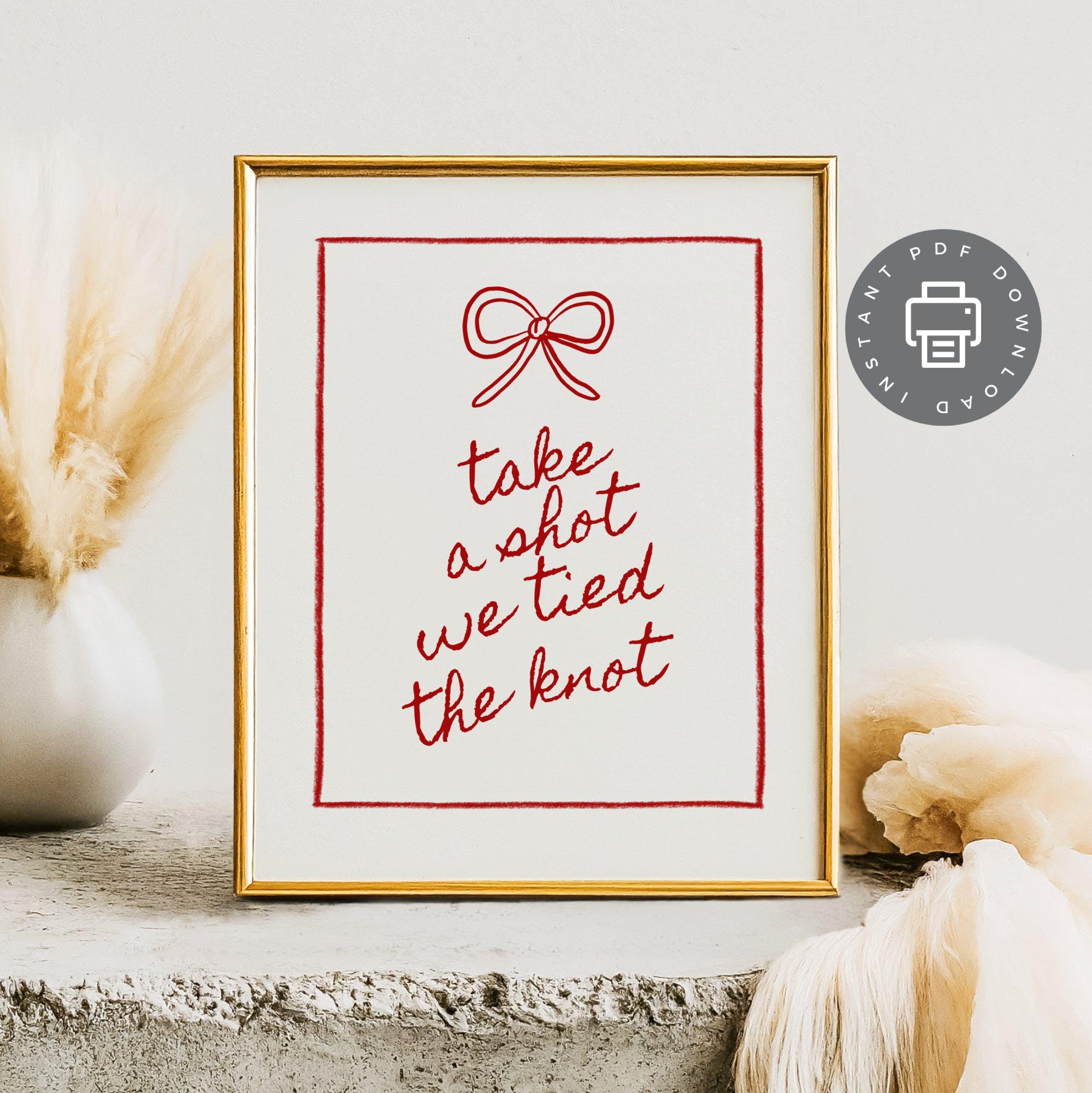 Take A Shot Sign, Modern Bar PDF, Minimalist Wedding Drink Poster ...