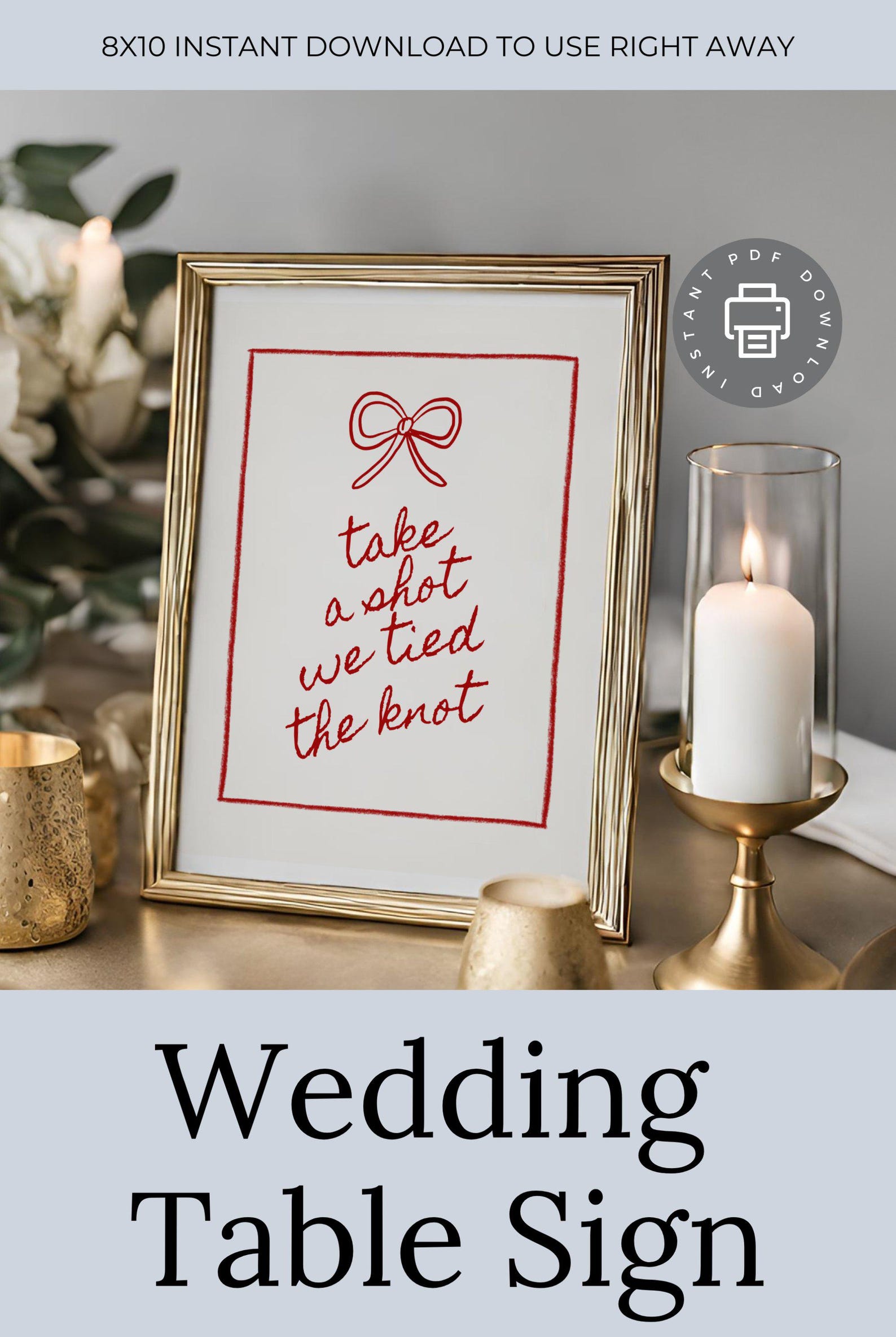 Take A Shot Sign, Modern Bar PDF, Minimalist Wedding Drink Poster ...