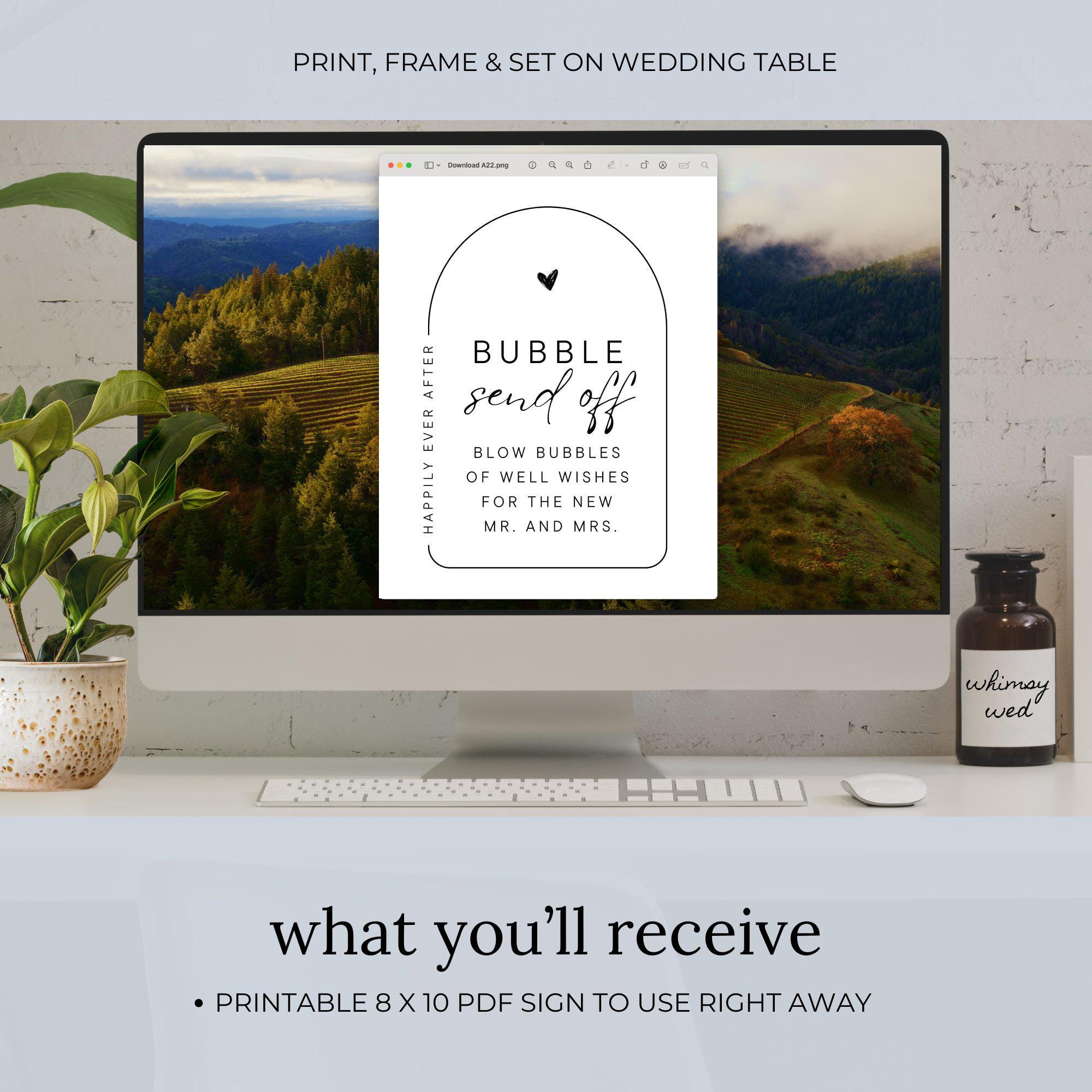 Bubble Send off Sign, Printable Wedding Sign, Blow Bubbles of Well ...