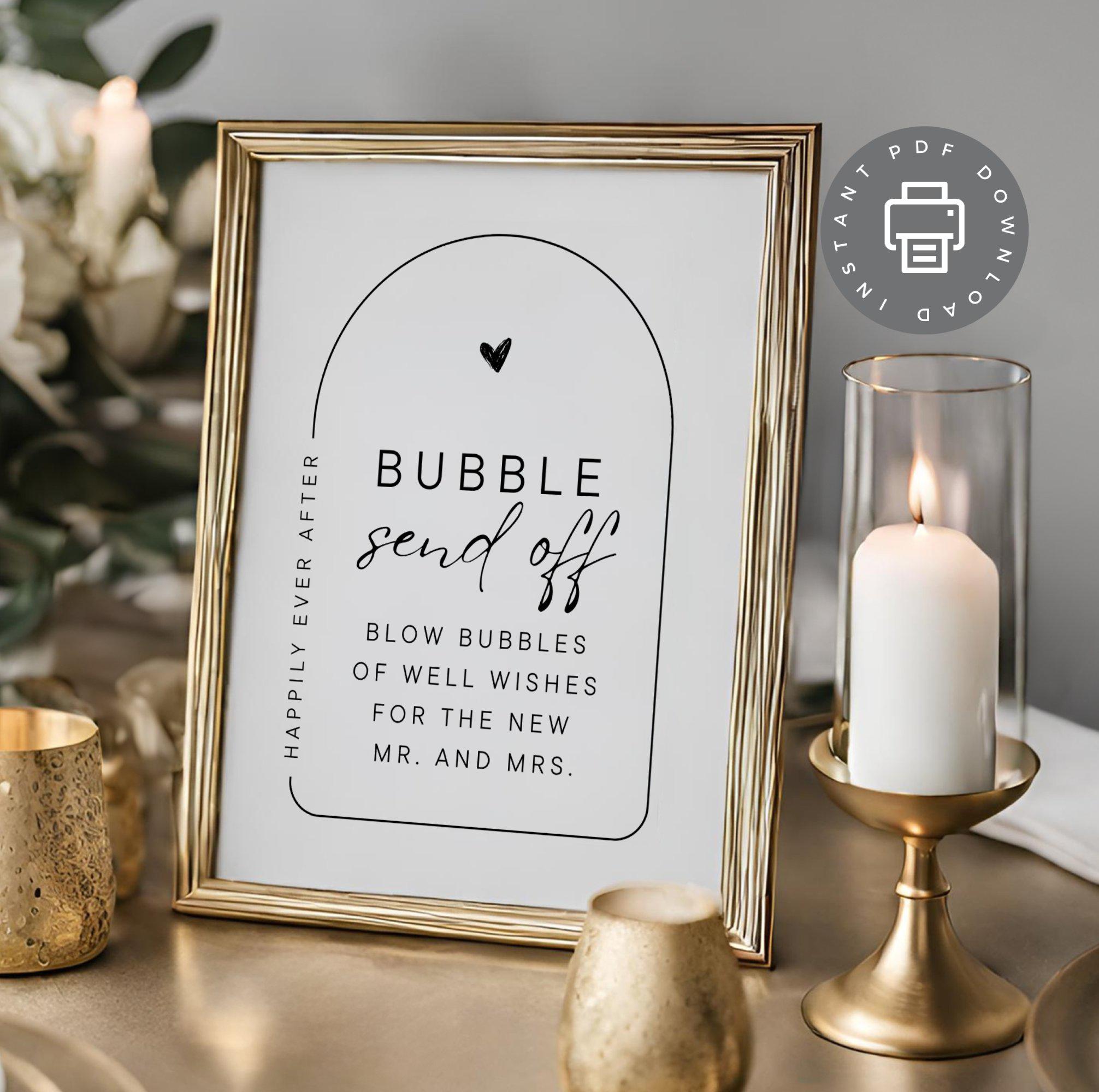 Bubble Send off Sign, Printable Wedding Sign, Blow Bubbles of Well ...