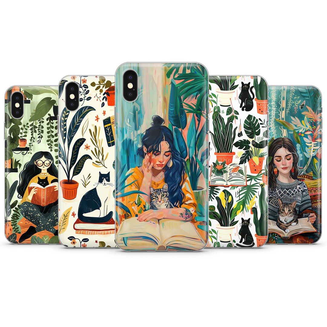 Book Lover Cat Phone Case: Matte TPU Cover - Etsy
