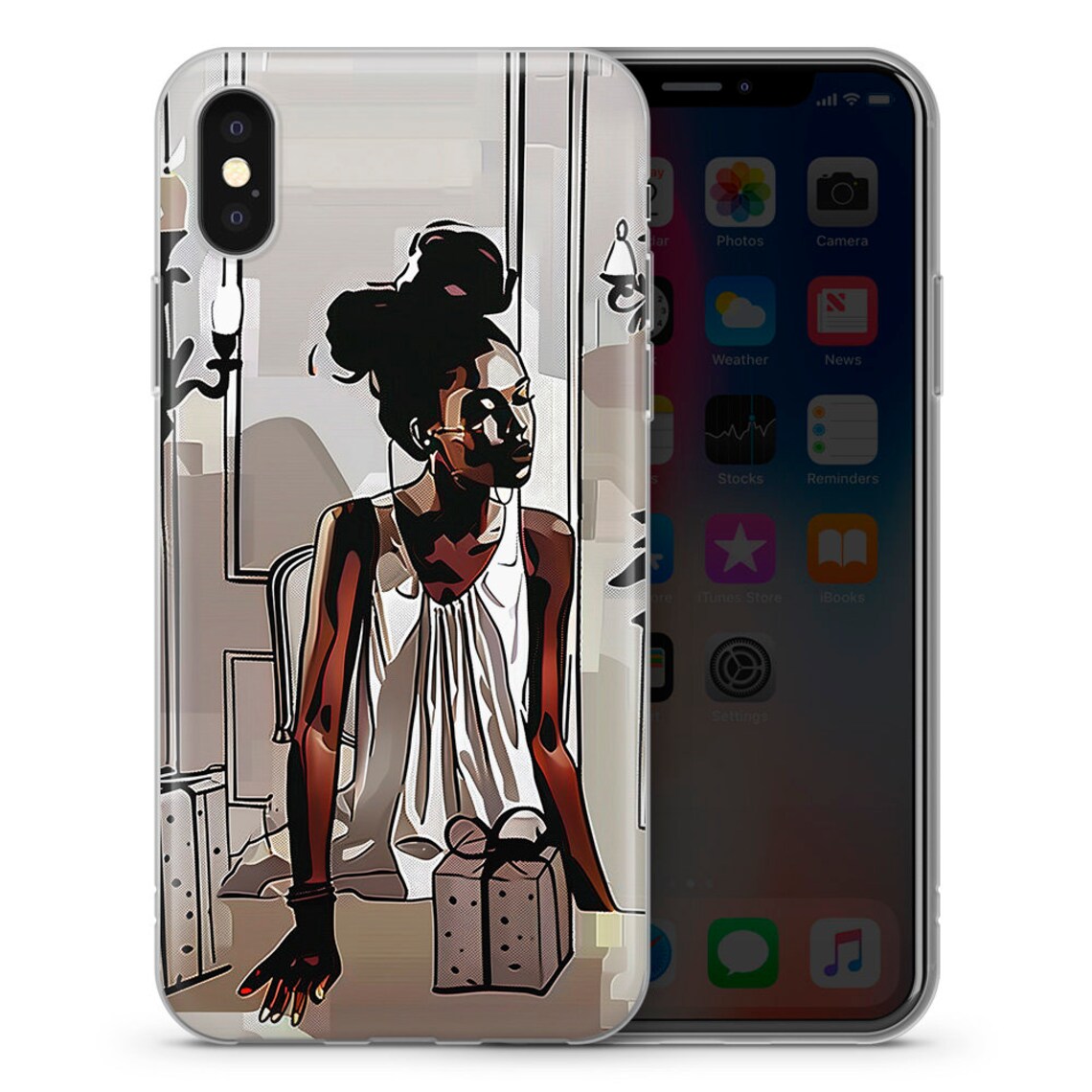 Tiffany Style Afro Woman Phone Case, Black Art Cover - Etsy